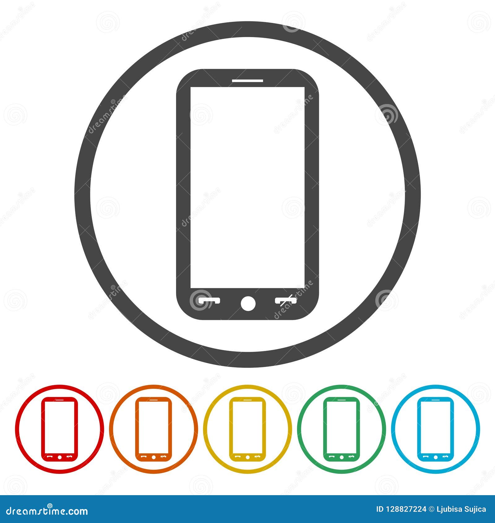 Mobile Phone Circle Icon. Vector Illustration Stock Vector ...
