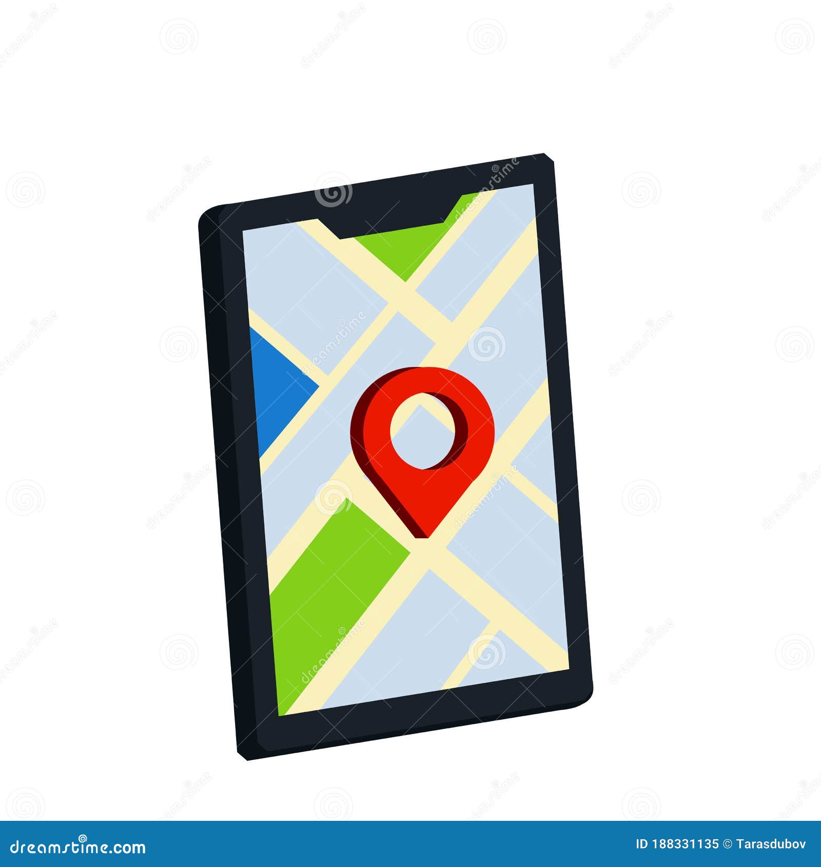 Mobile Phone with a City Map Stock Vector - Illustration of modern ...