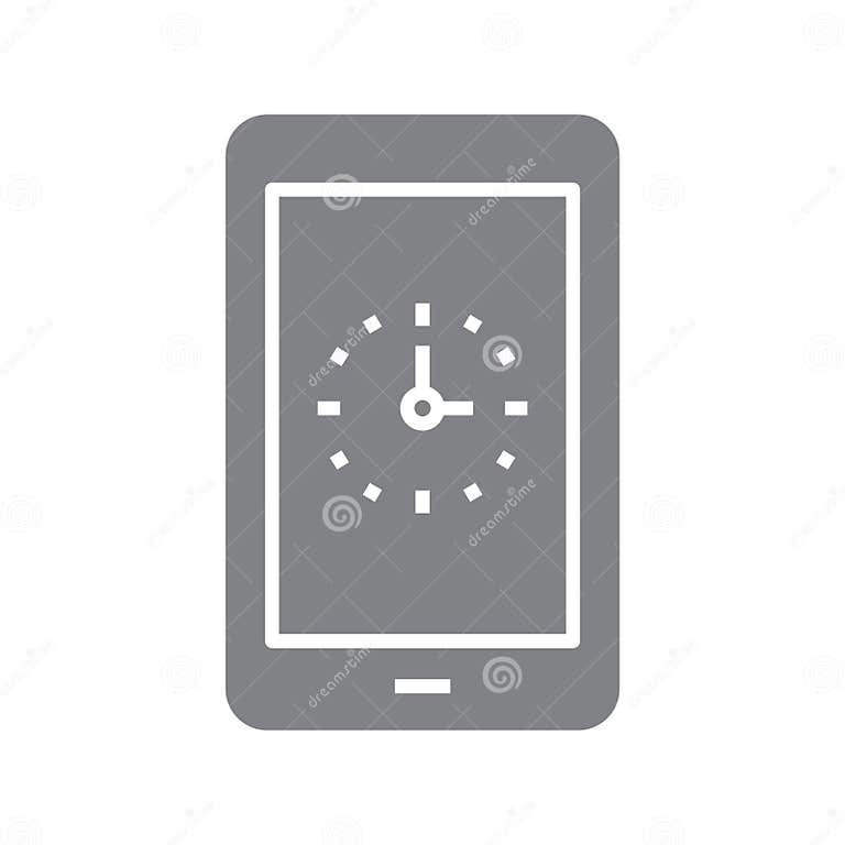 Mobile Phone Clock Icon. Vector Illustration Decorative Design Stock ...