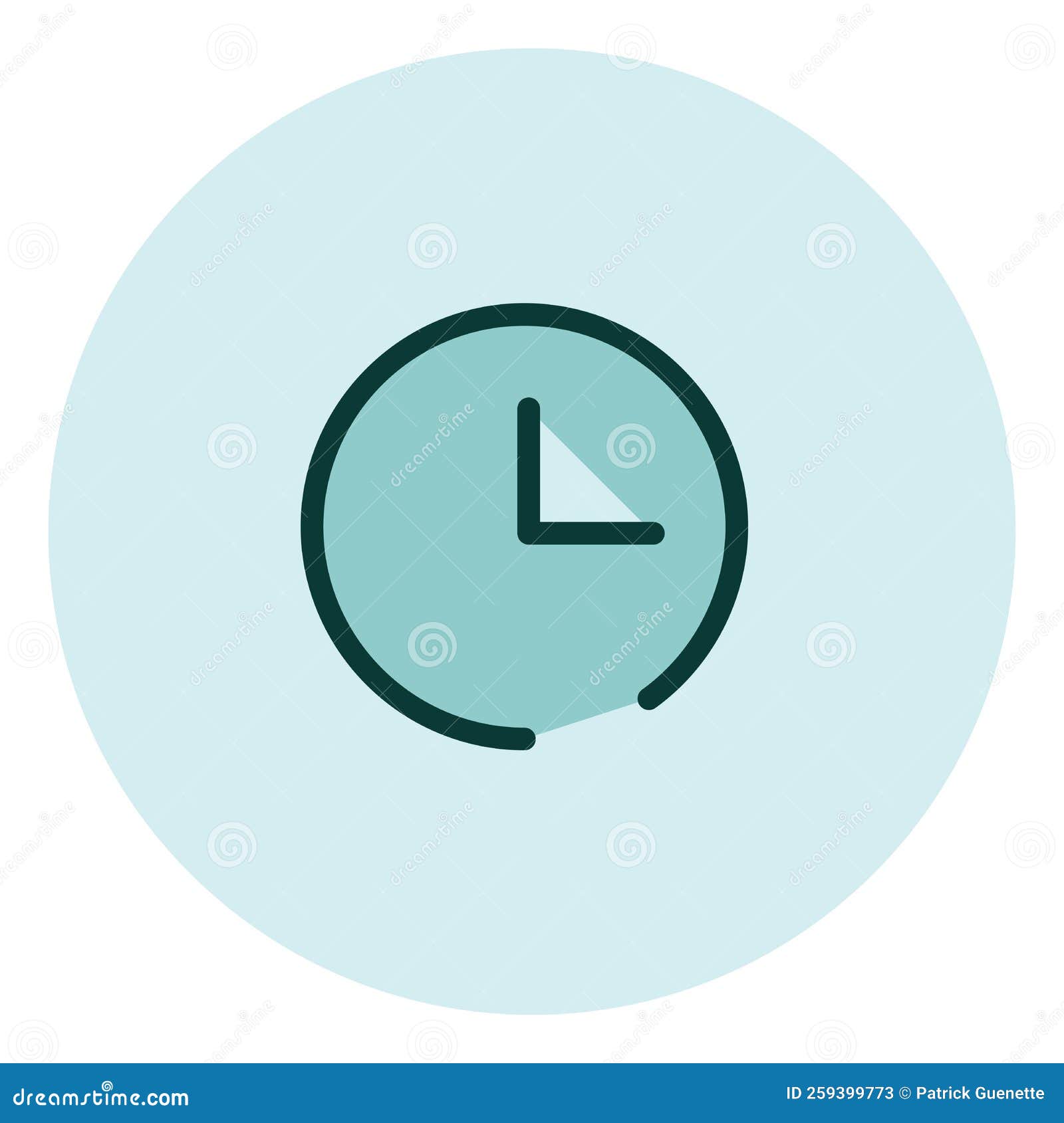 Mobile phone clock, icon stock vector. Illustration of social - 259399773