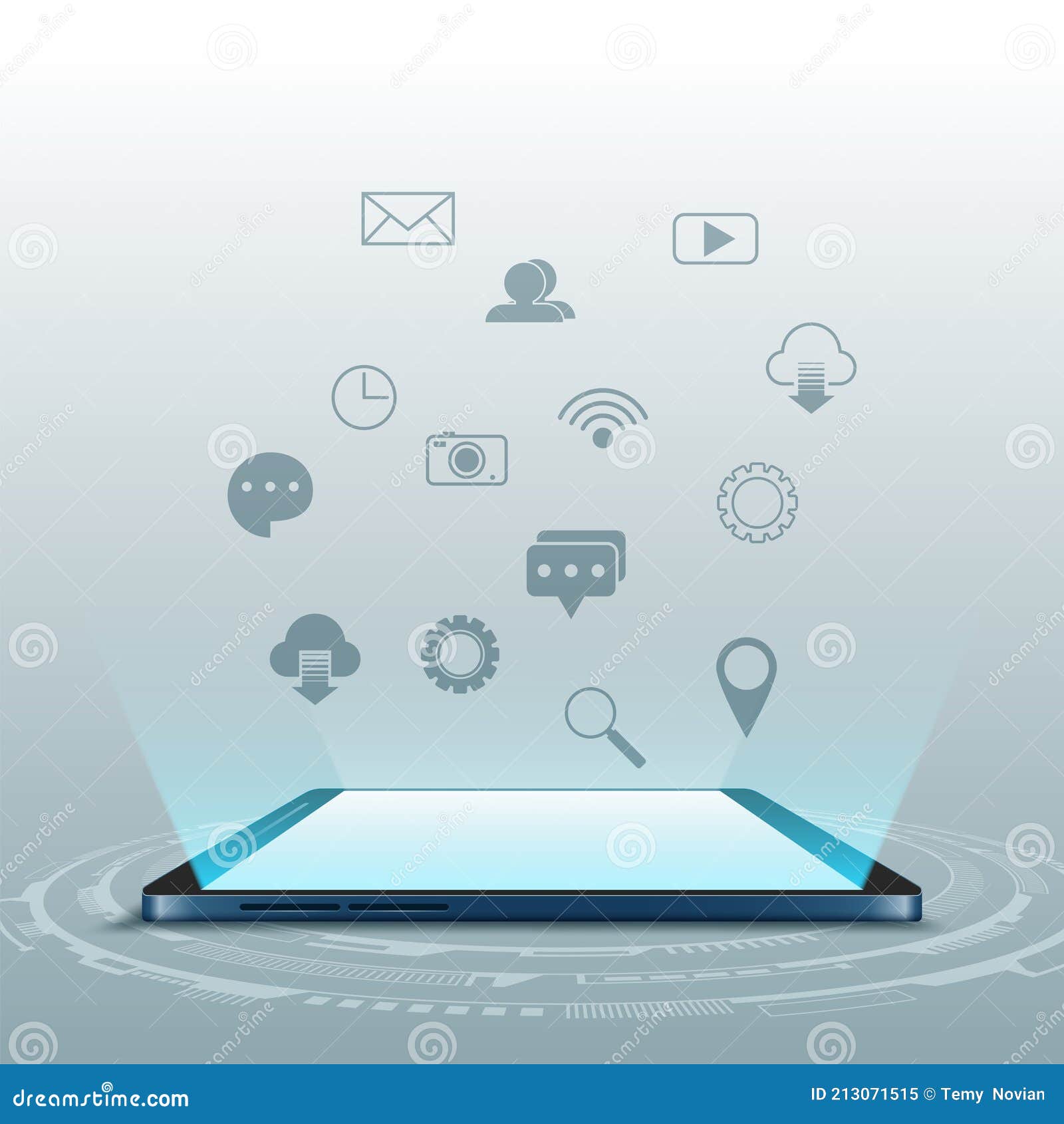 Mobile Phone with Cloud of Application Icons Stock Vector ... Mobile Phone with Cloud of Application Icons Stock Vector ...