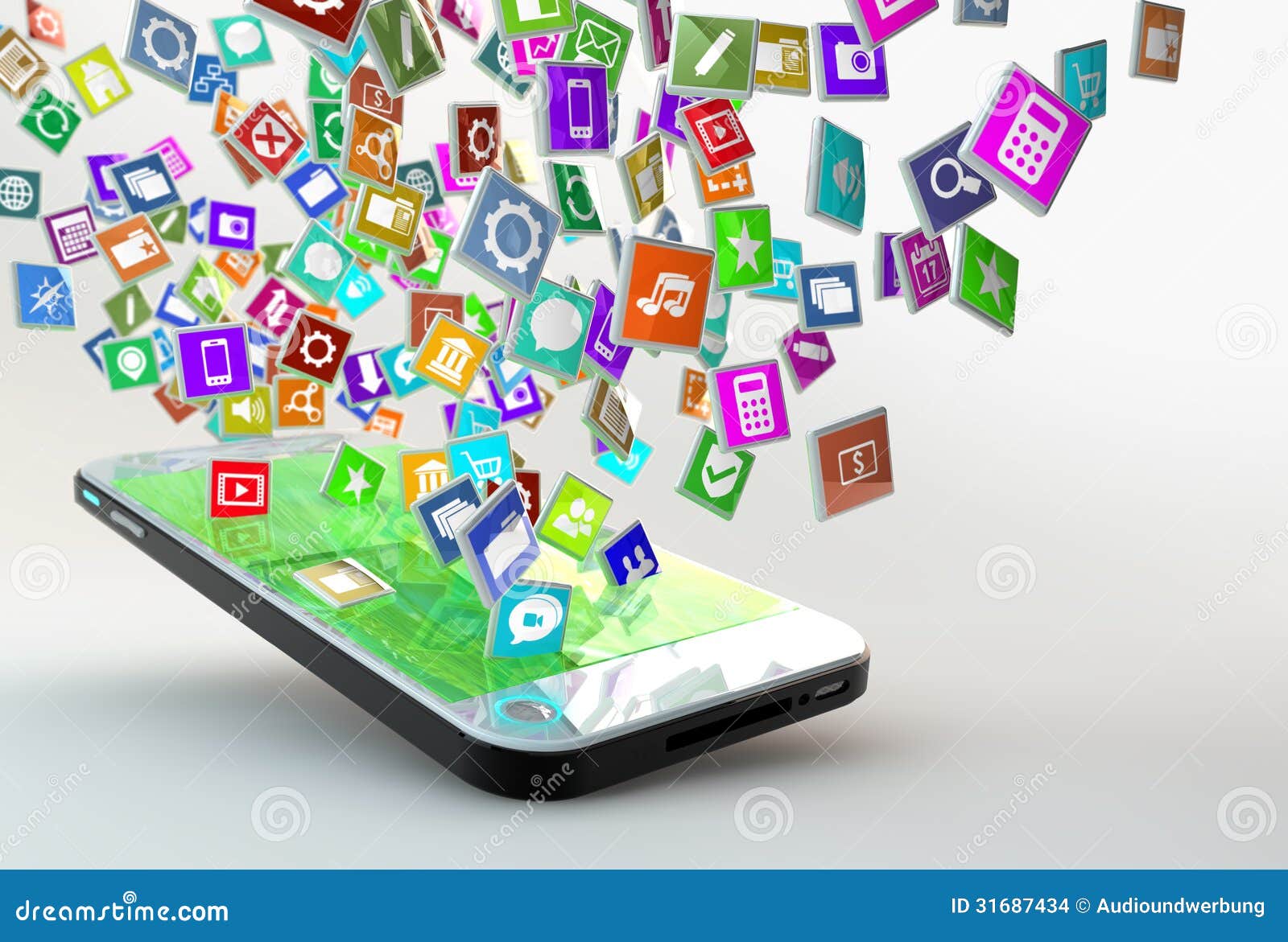 Mobile Phone with Cloud of Application Icons Stock Illustration ... Mobile Phone with Cloud of Application Icons Stock Illustration ...