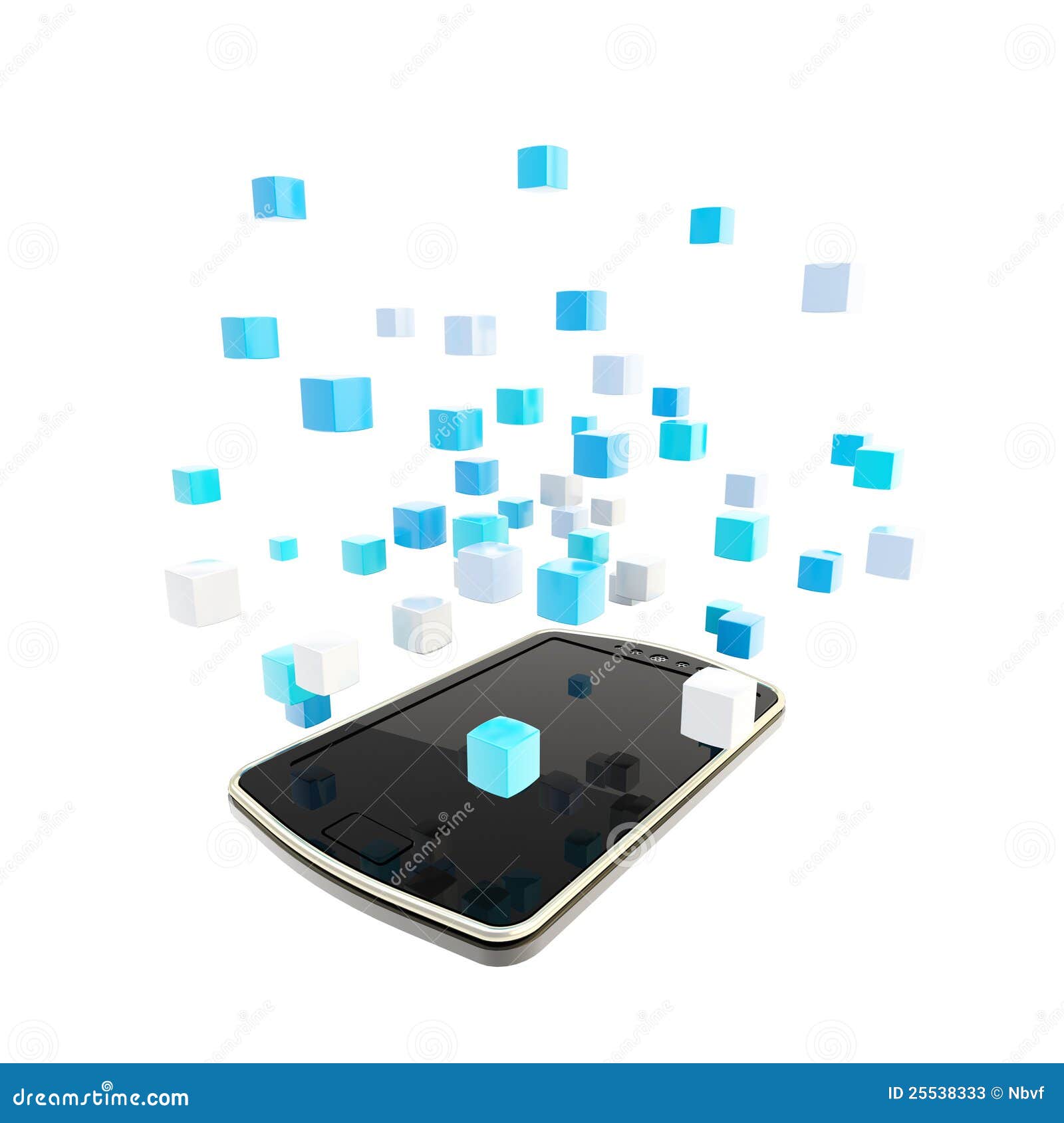 Mobile Phone Cloud Computing Concept Stock Illustration - Illustration ...