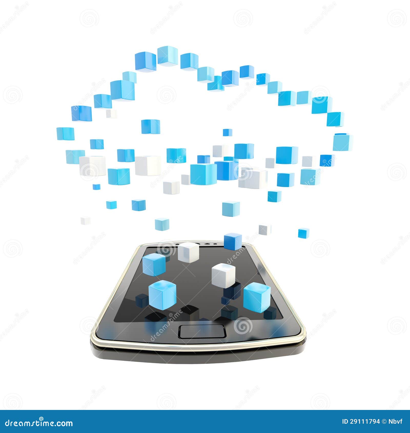 Mobile Phone Cloud Computing Concept Stock Illustration - Illustration of cube, business: 29111794