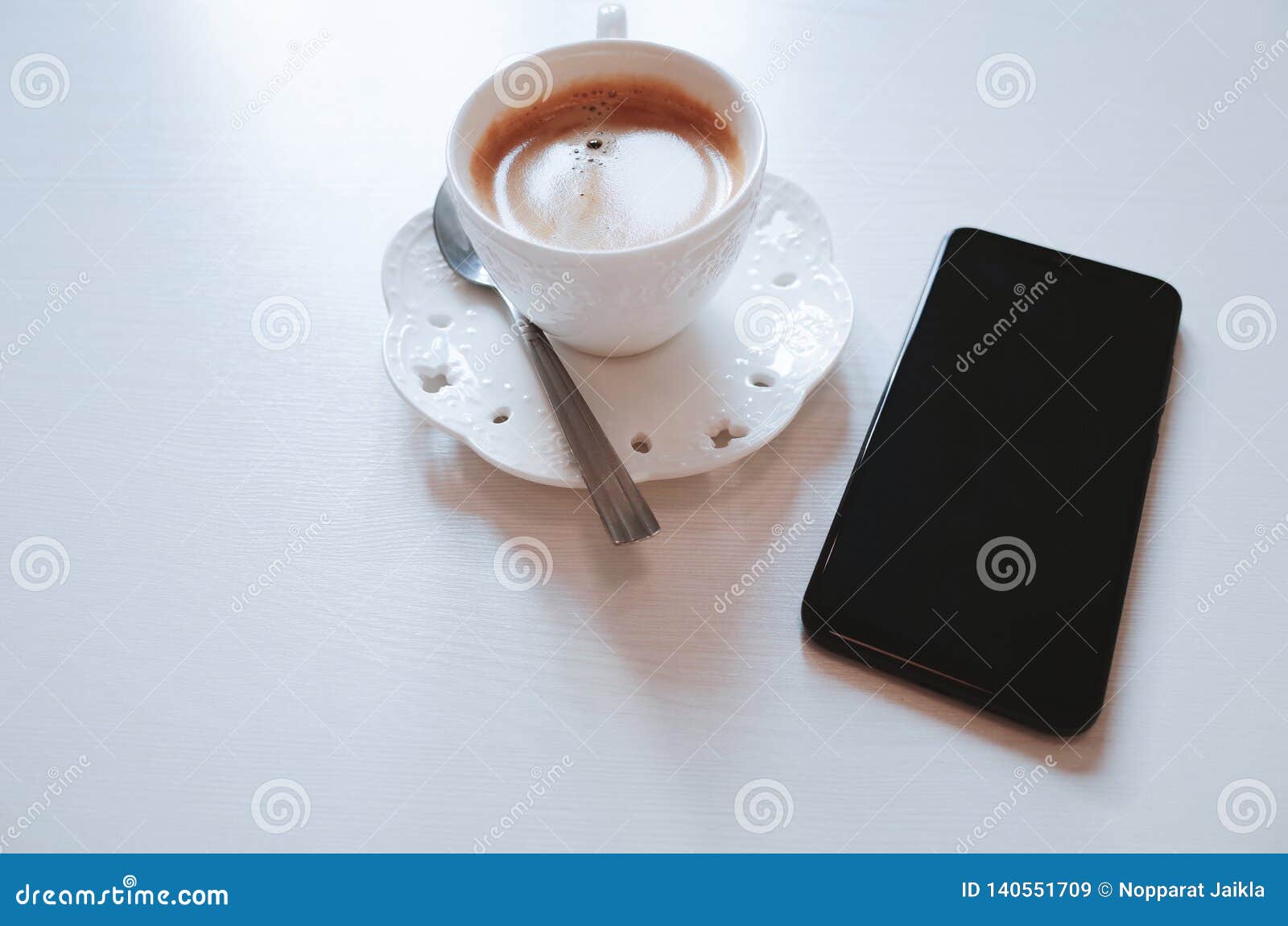 Mobile Phone with Coffee on a Table Stock Image - Image of move, global ...