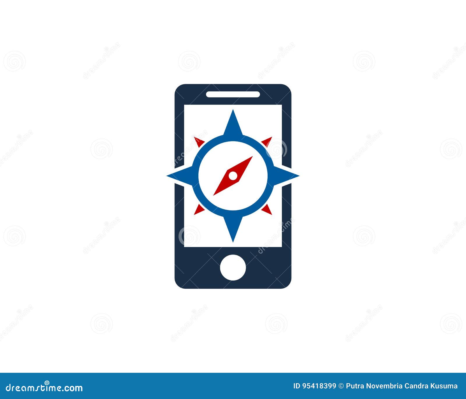 Mobile Phone Compass Icon Logo Design Element Stock Vector ...