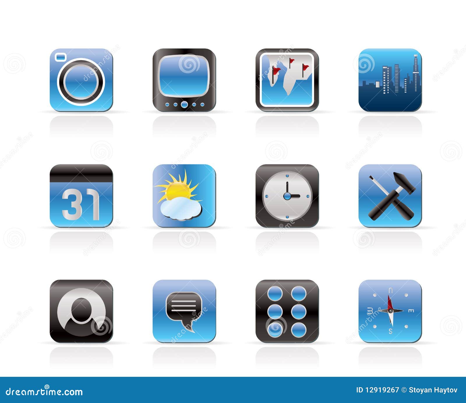 Mobile Phone and Computer Icon Stock Vector - Illustration of build ...