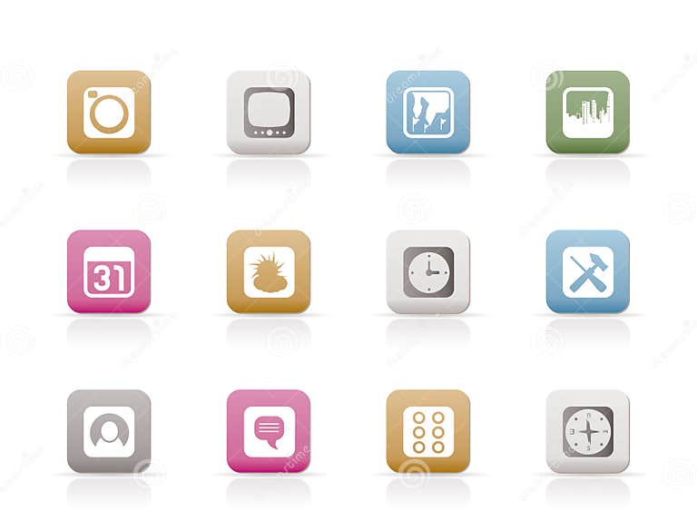 Mobile Phone and Computer Icon Stock Vector - Illustration of nature ...