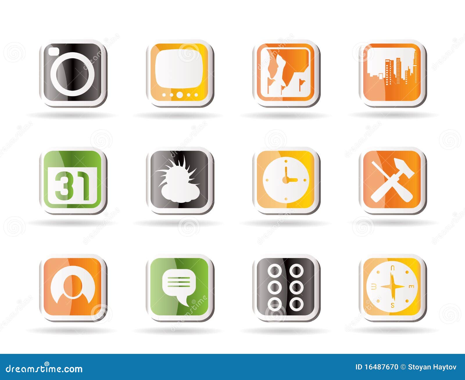 Mobile Phone and Computer Icon Stock Vector - Illustration of modern ...