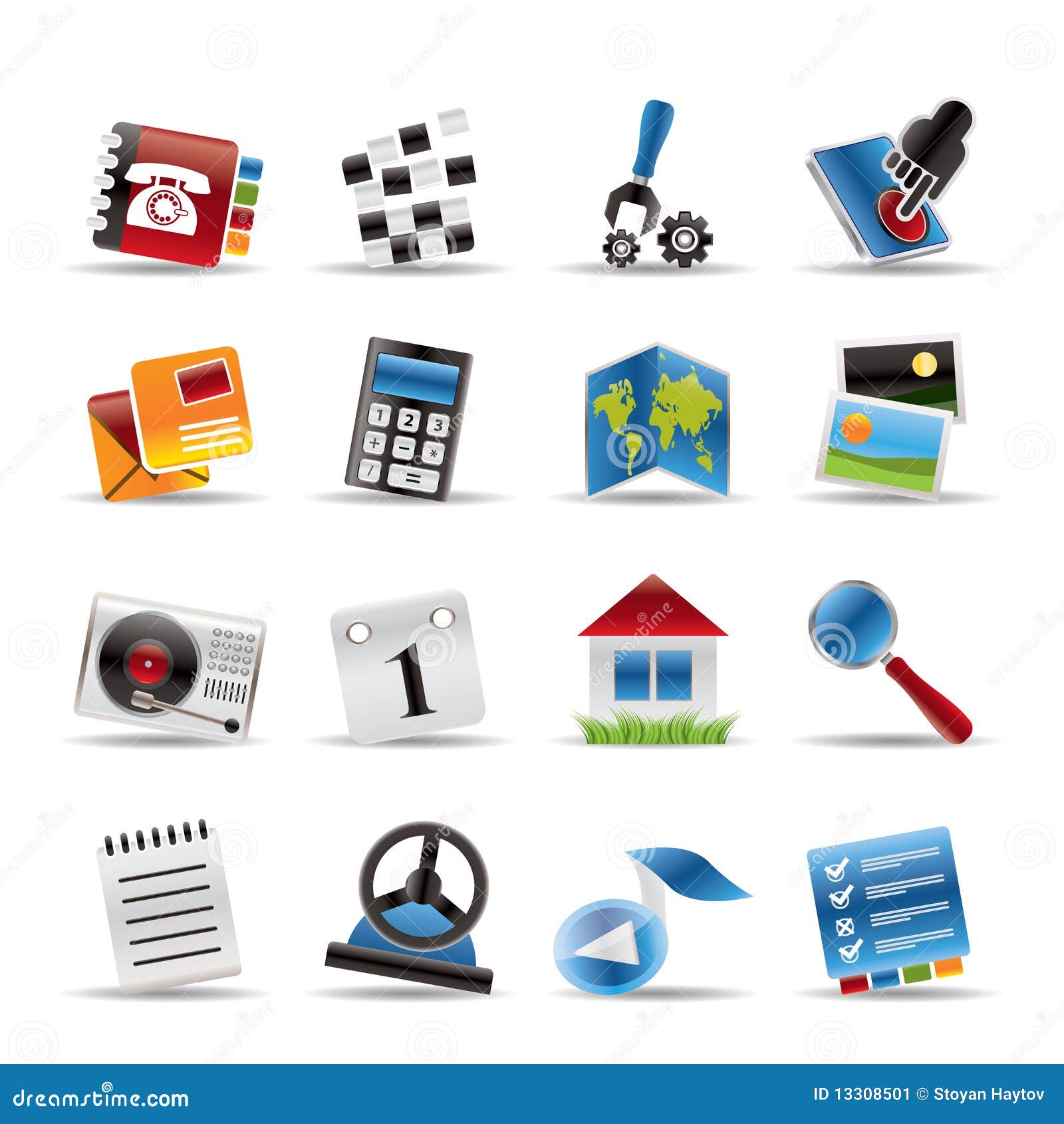 Mobile Phone and Computer Icons Stock Vector - Illustration of button ...