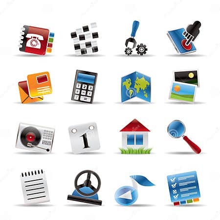 Mobile Phone and Computer Icons Stock Vector - Illustration of button ...
