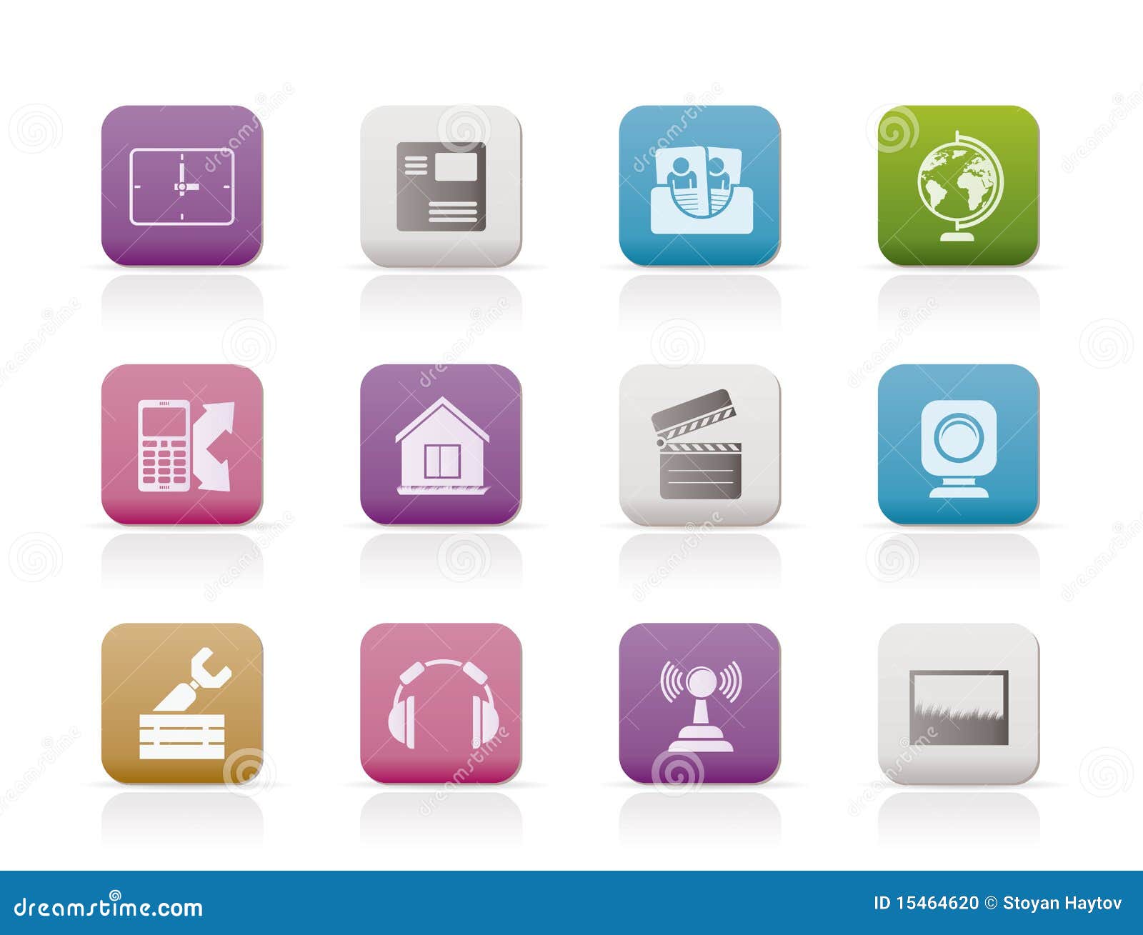 Mobile Phone And Computer Icons Picture. Image: 15464620