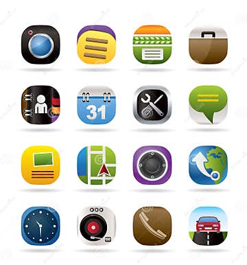 Mobile Phone and Computer Icons Stock Vector - Illustration of industry ...