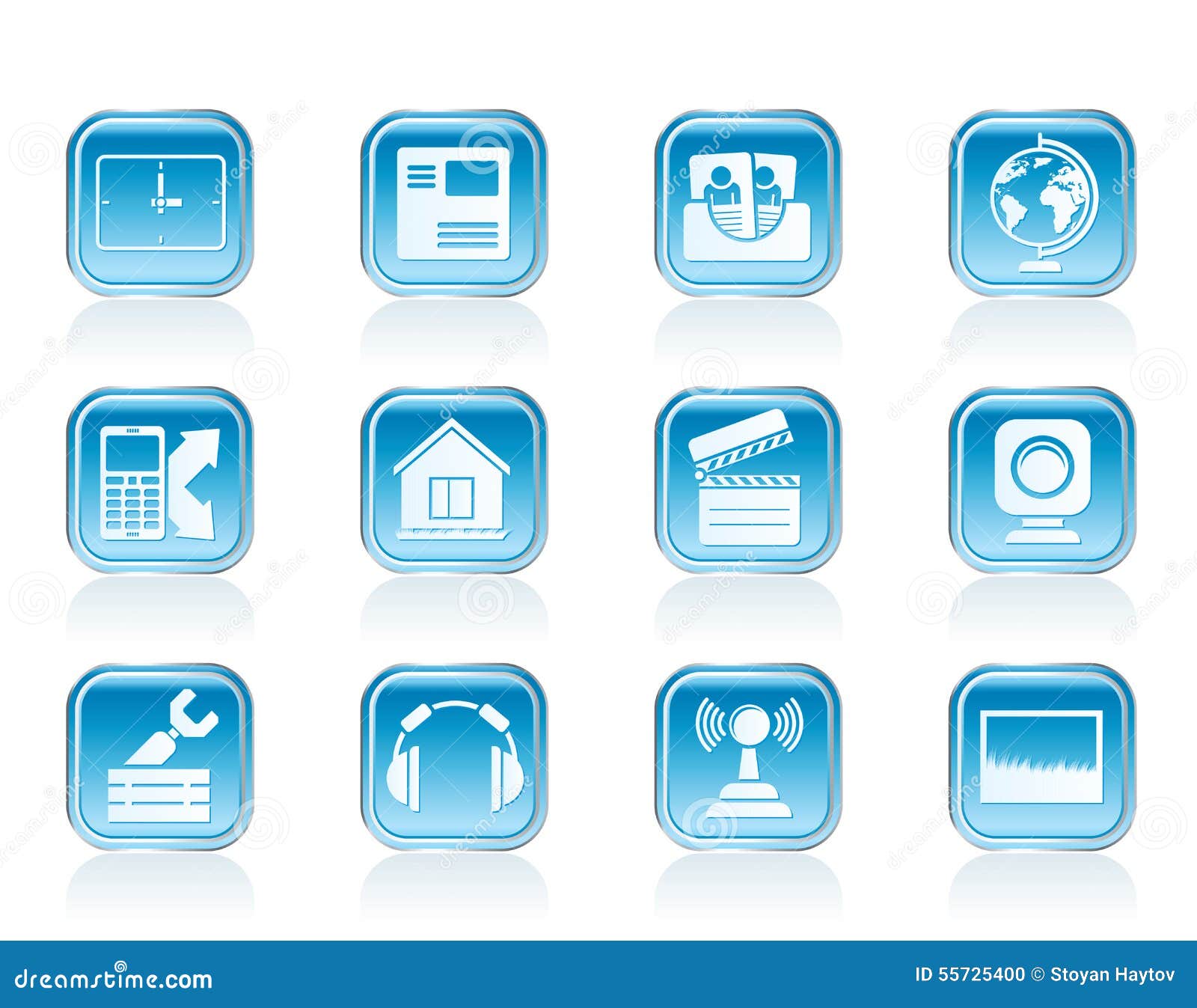 Mobile Phone and Computer Icons Stock Vector - Illustration of clock ...