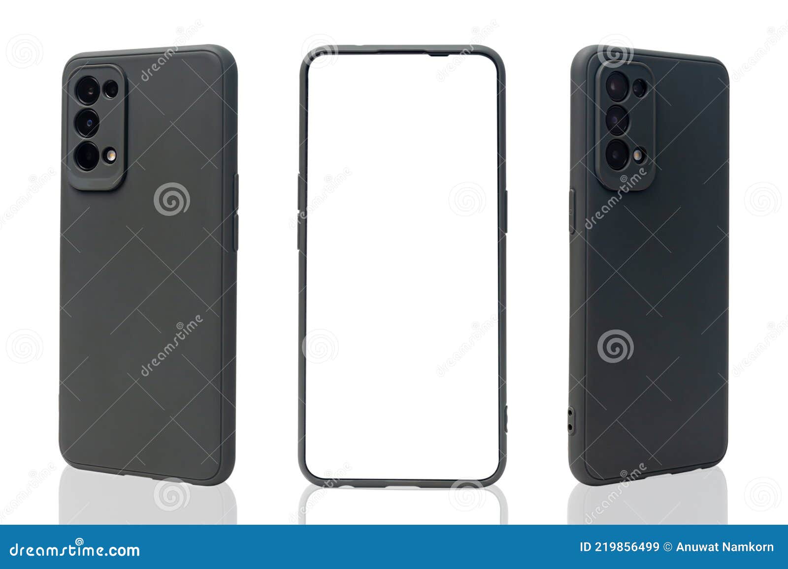 Mobile Phone Concept, Front View and Back Side with Isolate on ...