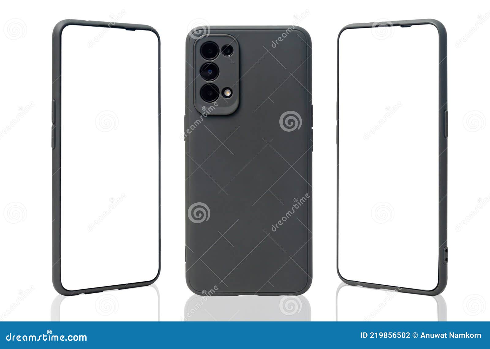 Mobile Phone Concept, Front View and Back Side with Isolate on ...