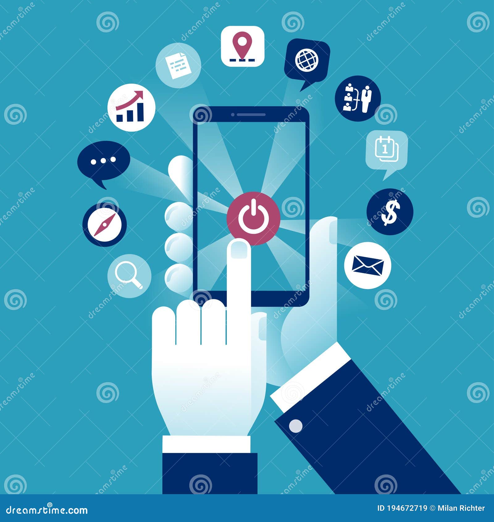 At your fingertips stock vector. Illustration of concept - 194672719