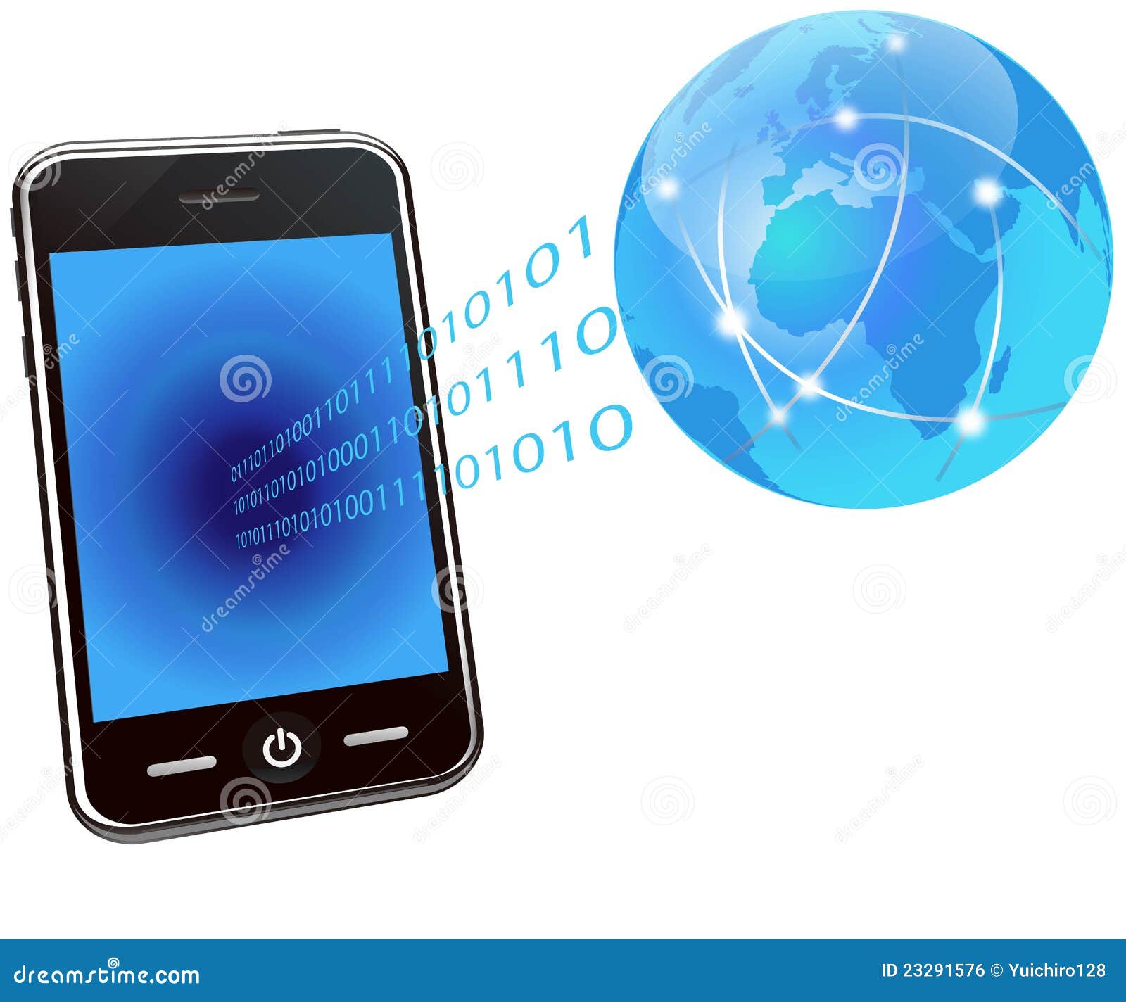 Mobile Phone Connect with the Whole World Stock Illustration ...