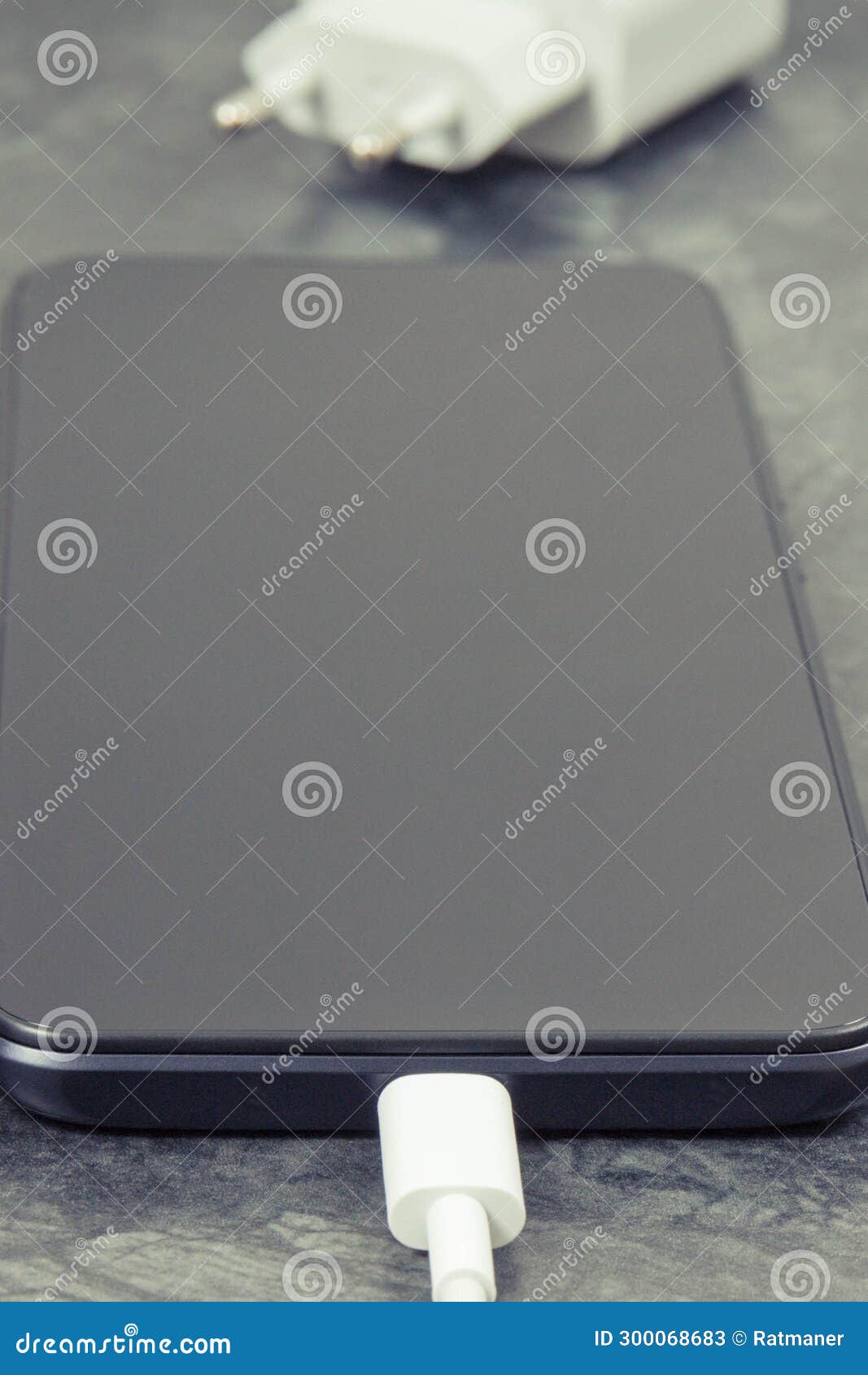 Mobile Phone with Connected Plug of Charger. Smartphone Charging Stock ...