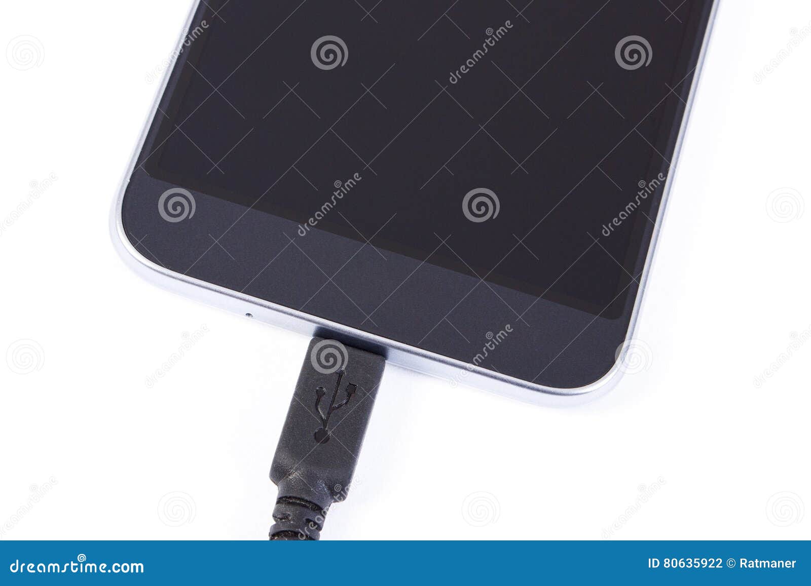 Mobile Phone with Connected Plug of Charger, Smartphone Charging Stock ...