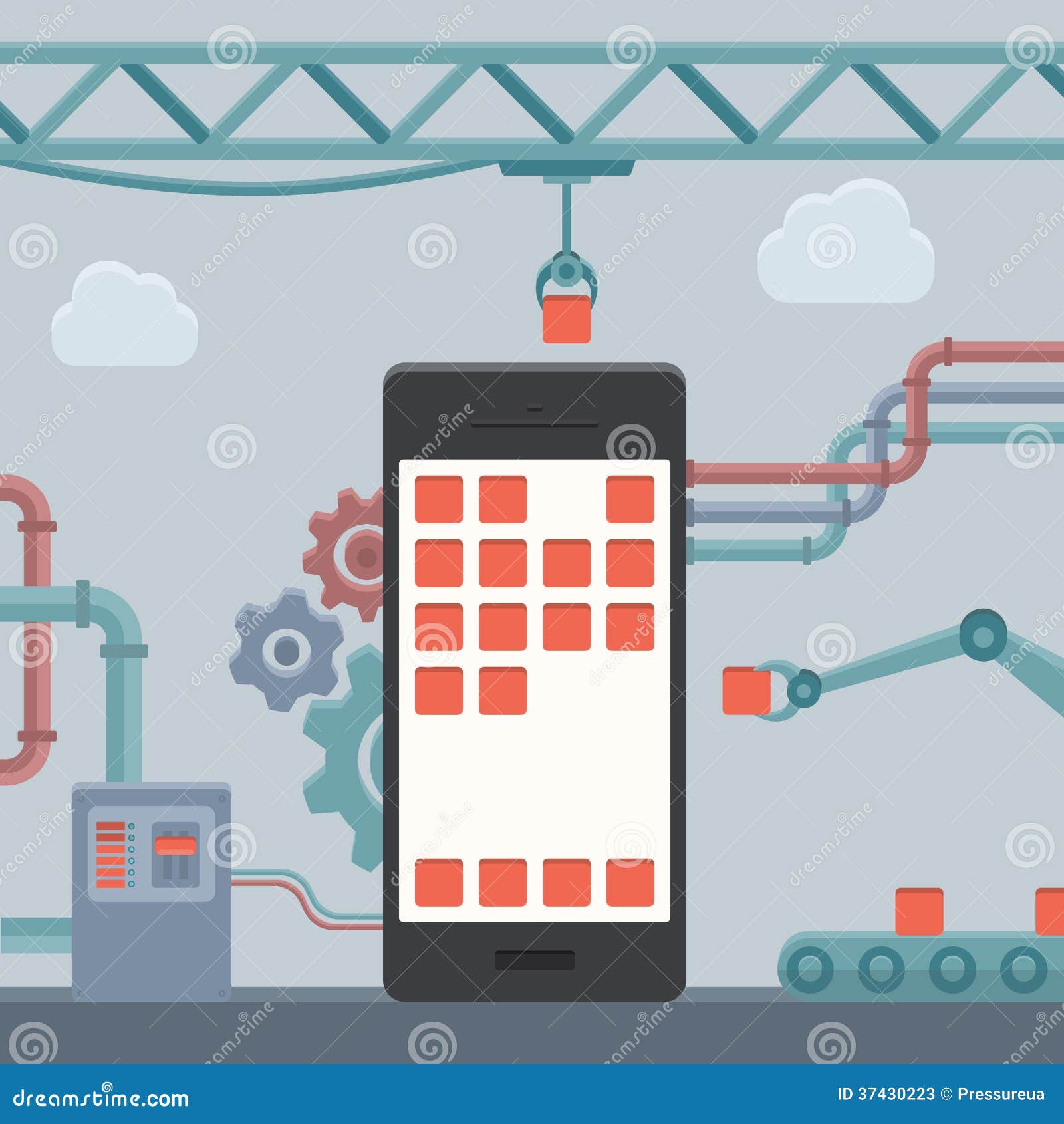 Mobile Phone Construction Concept Stock Vector - Illustration of ...