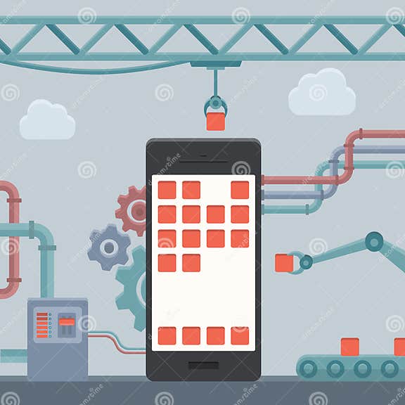 Mobile Phone Construction Concept Stock Vector - Illustration of ...