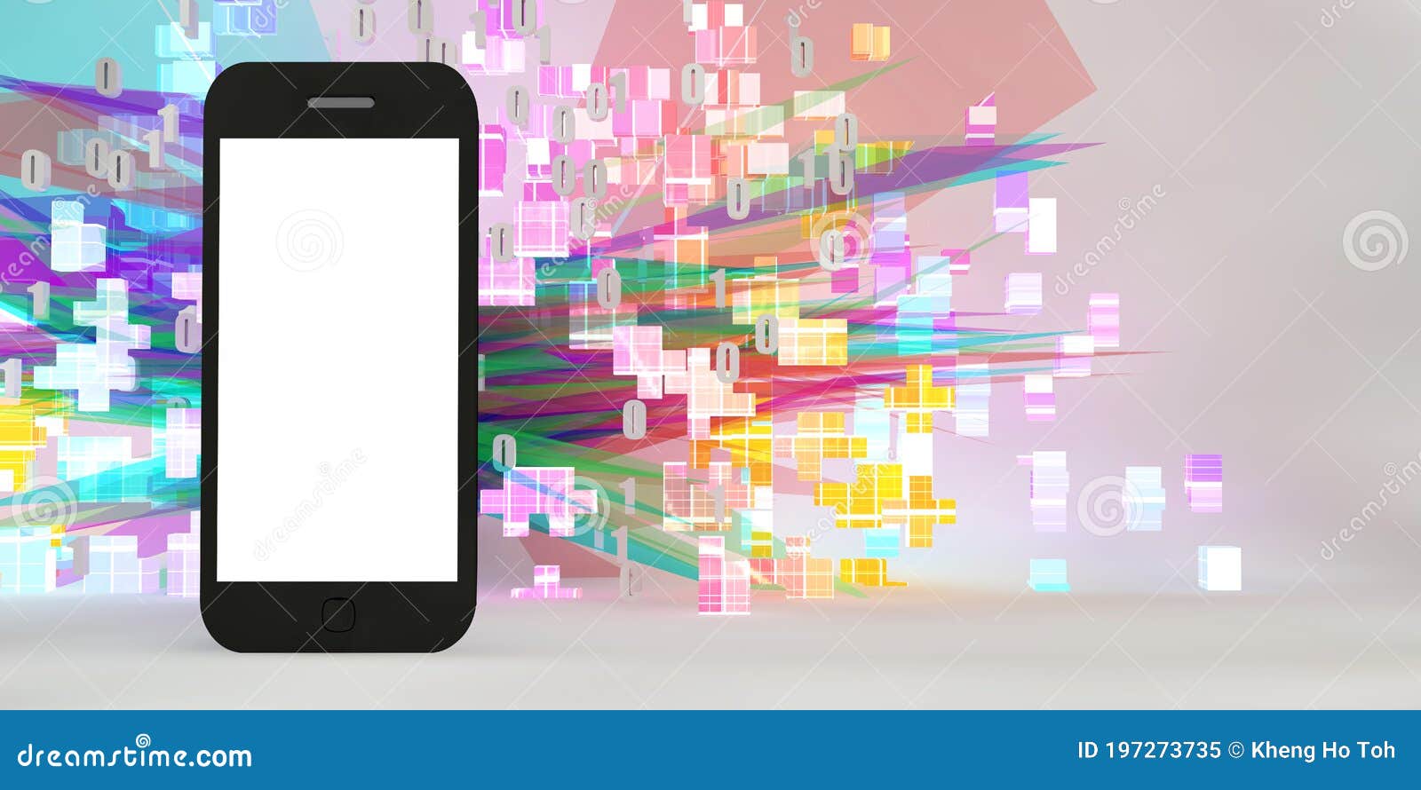 Mobile Phone with Copy Space Stock Illustration - Illustration of ...