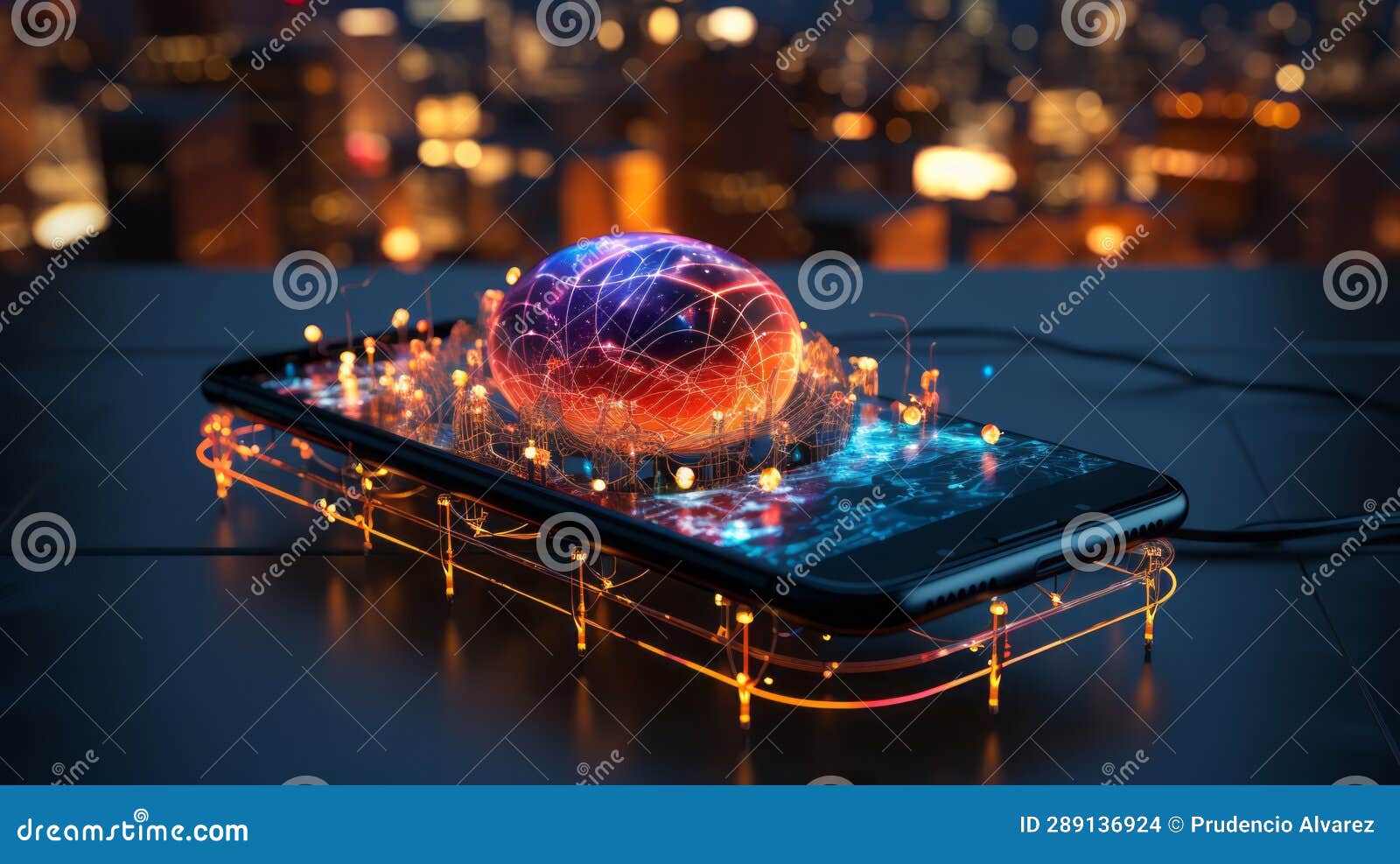 Mobile phone with core stock illustration. Illustration of mobile ...