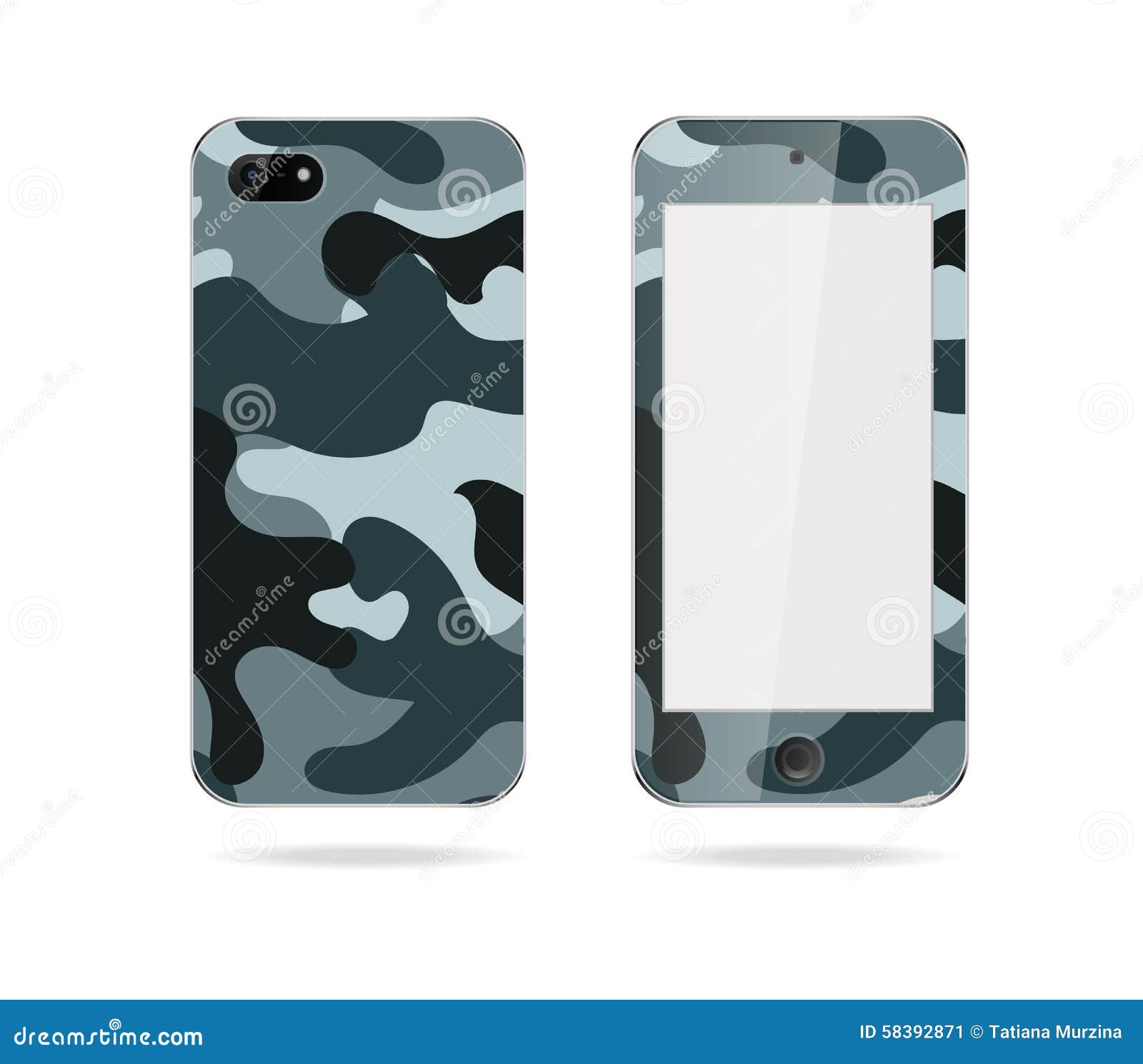 Mobile Phone Cover Back and Screen. Stock Illustration - Illustration ...