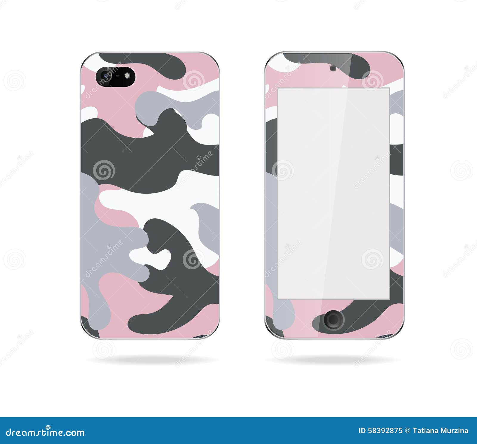 Mobile Phone Cover Back and Screen. Stock Illustration - Illustration ...