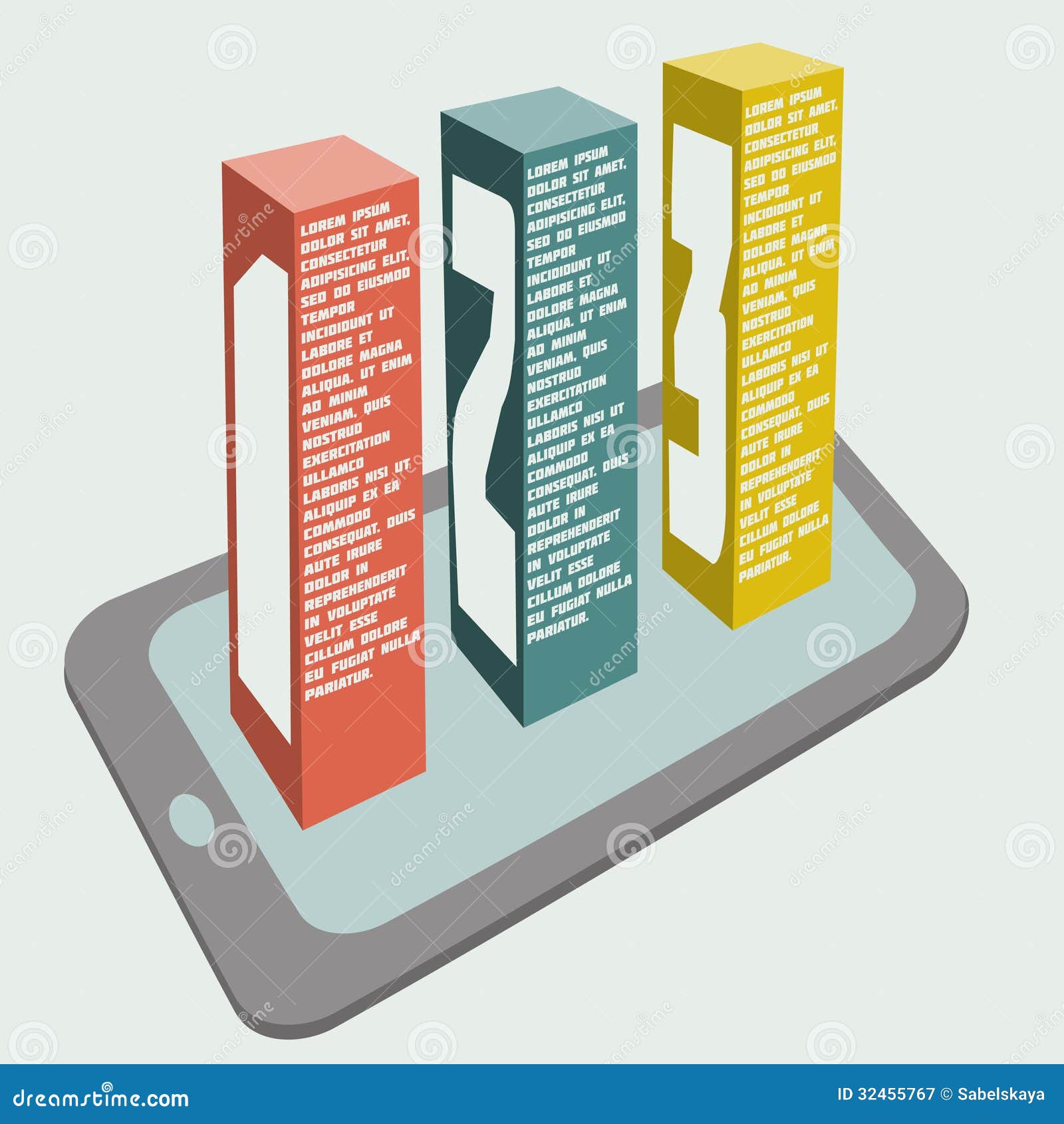 Mobile Phone with Creative Number Options Banner, Stock Vector ...