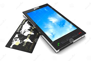 Mobile Phone and Credit Card Stock Illustration - Illustration of ...