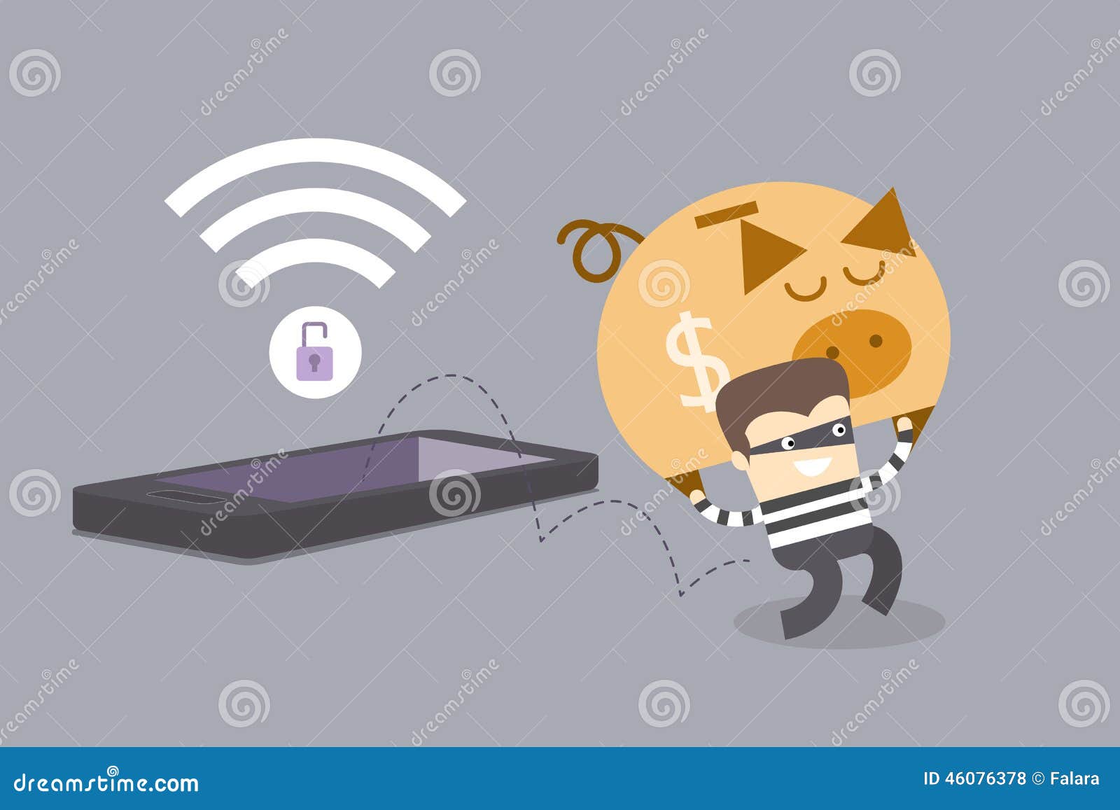 Mobile phone crime concept stock vector. Illustration of stealing ...