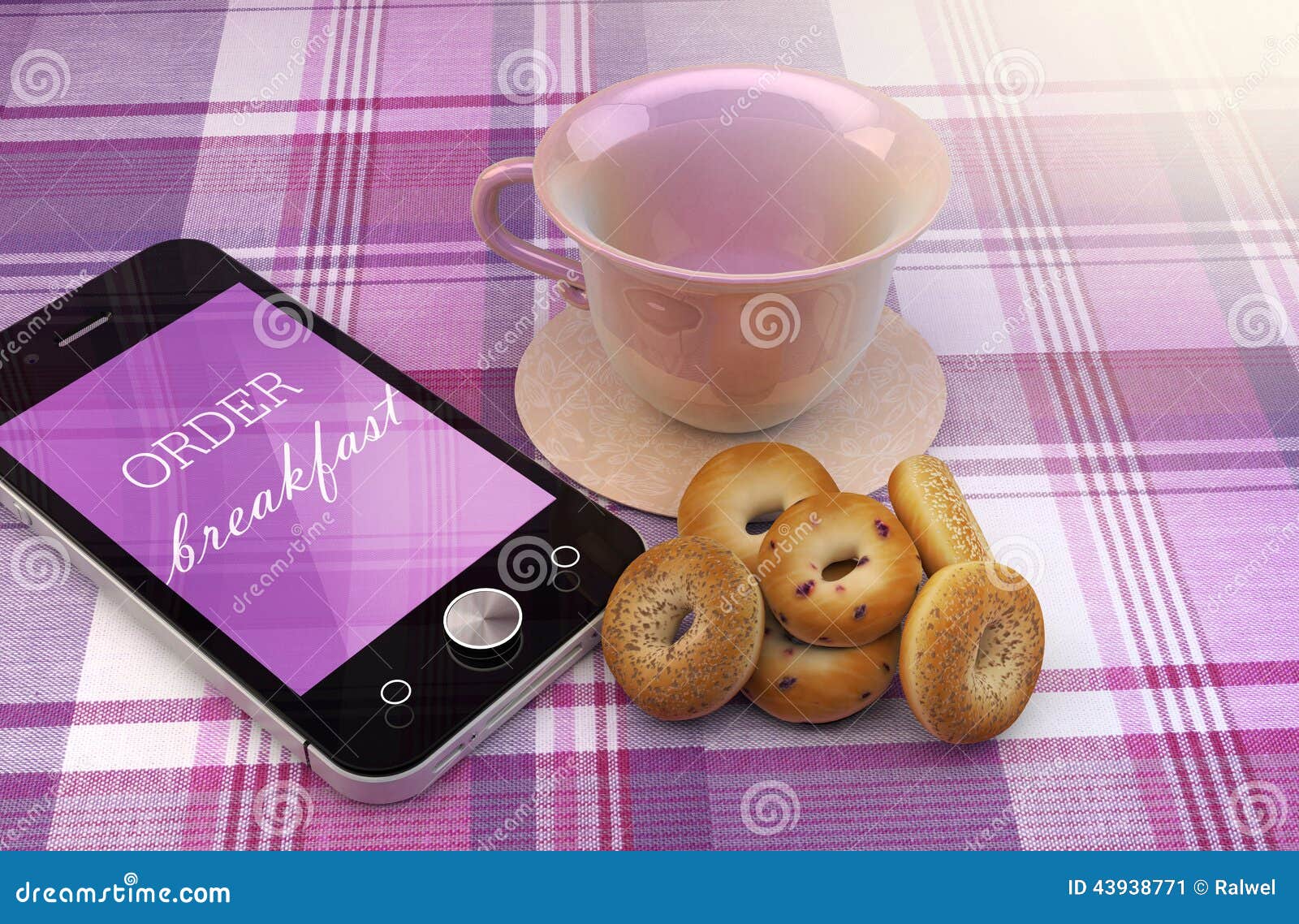 Mobile Phone with Cup and Donuts Stock Image - Image of display, cafe ...