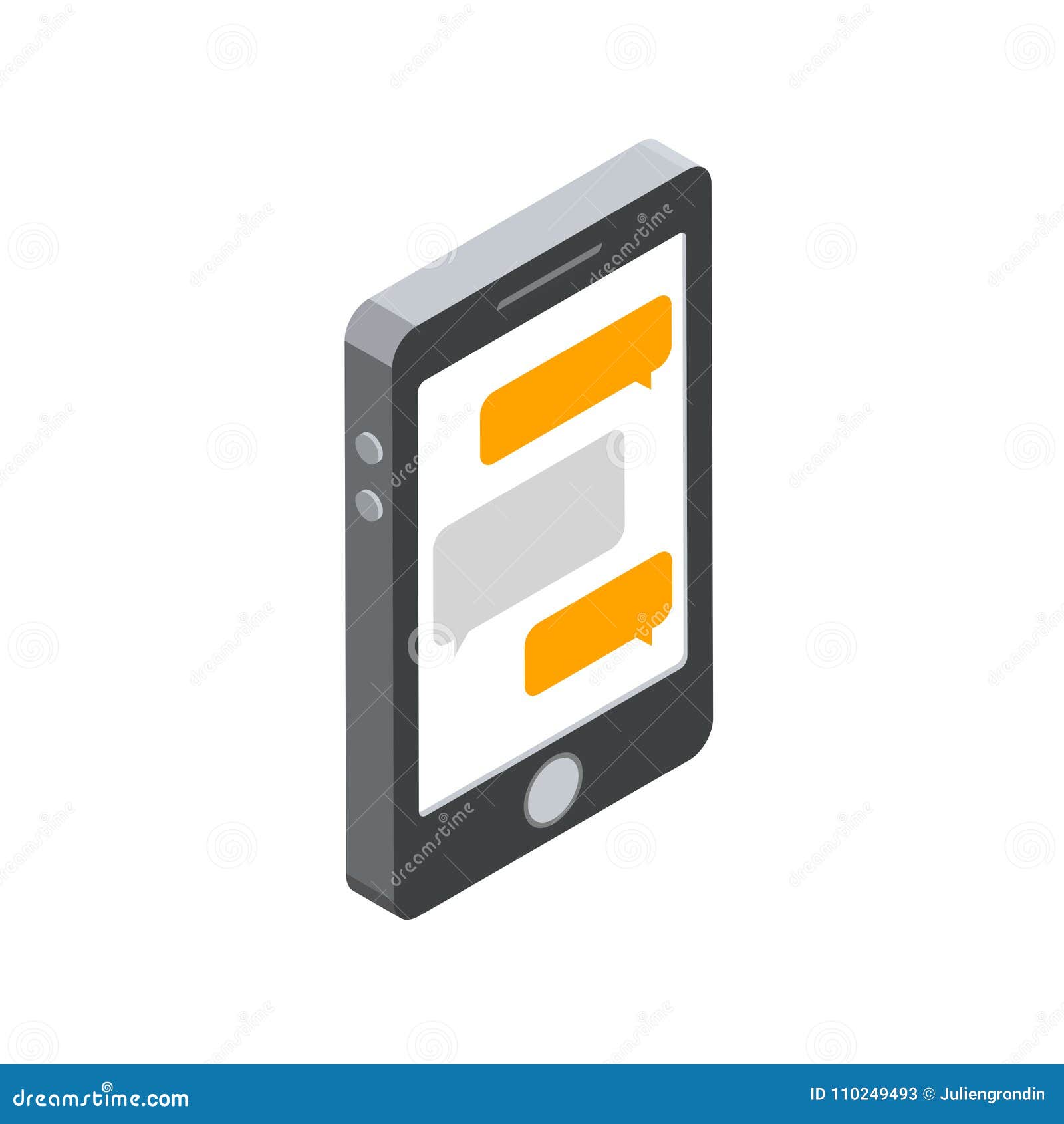 Mobile Phone in 3D Isometric Style Stock Illustration - Illustration of ...