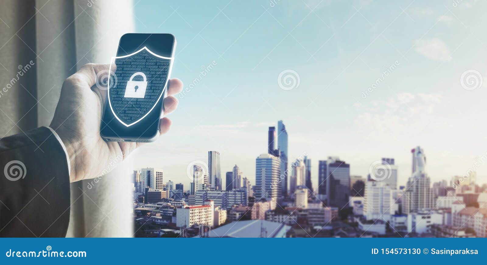 Mobile Phone Data Security and Internet Safety Technology Stock Photo ...