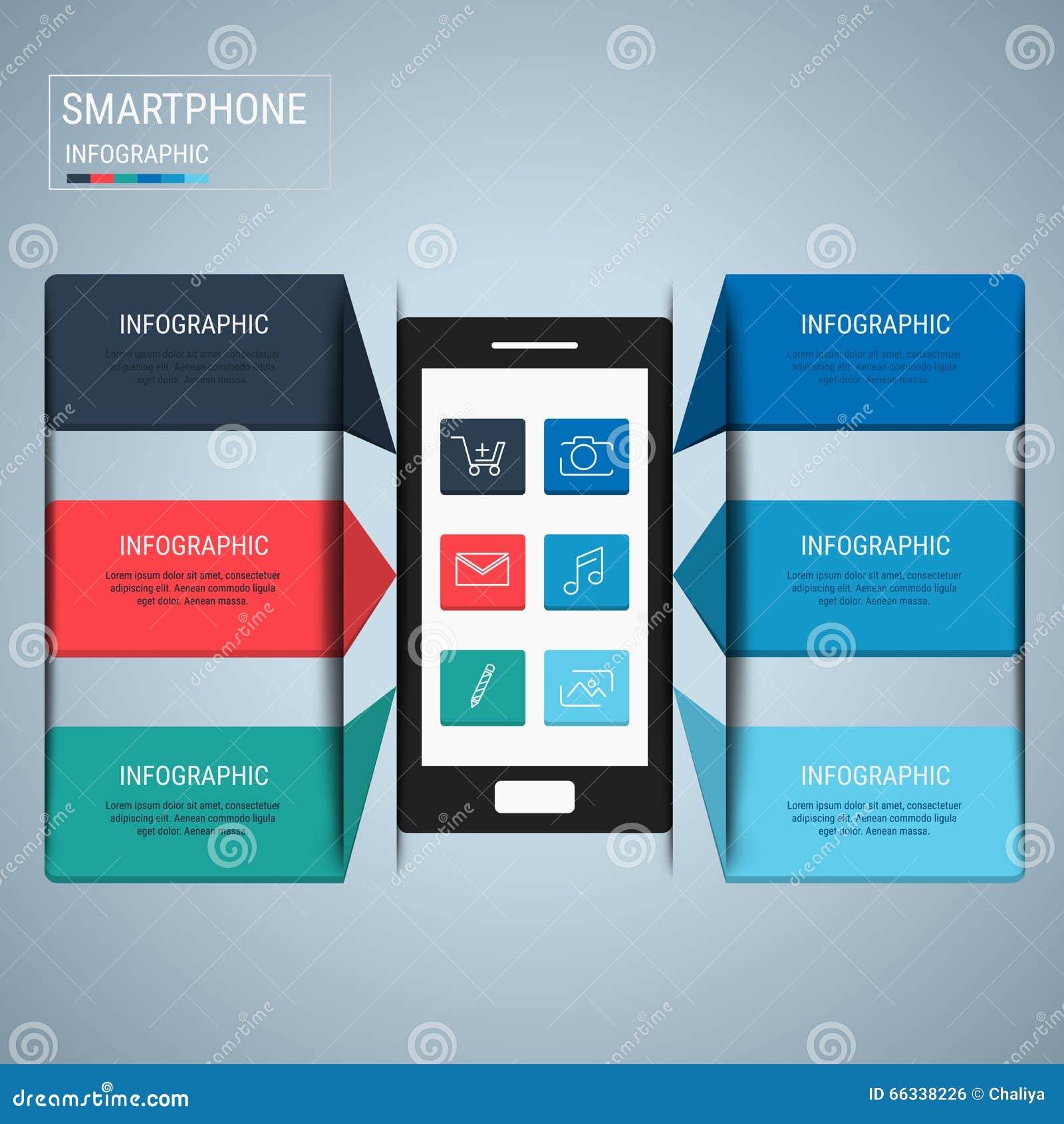 Mobile Phone Design Elements Infographic Template. Stock Vector ...