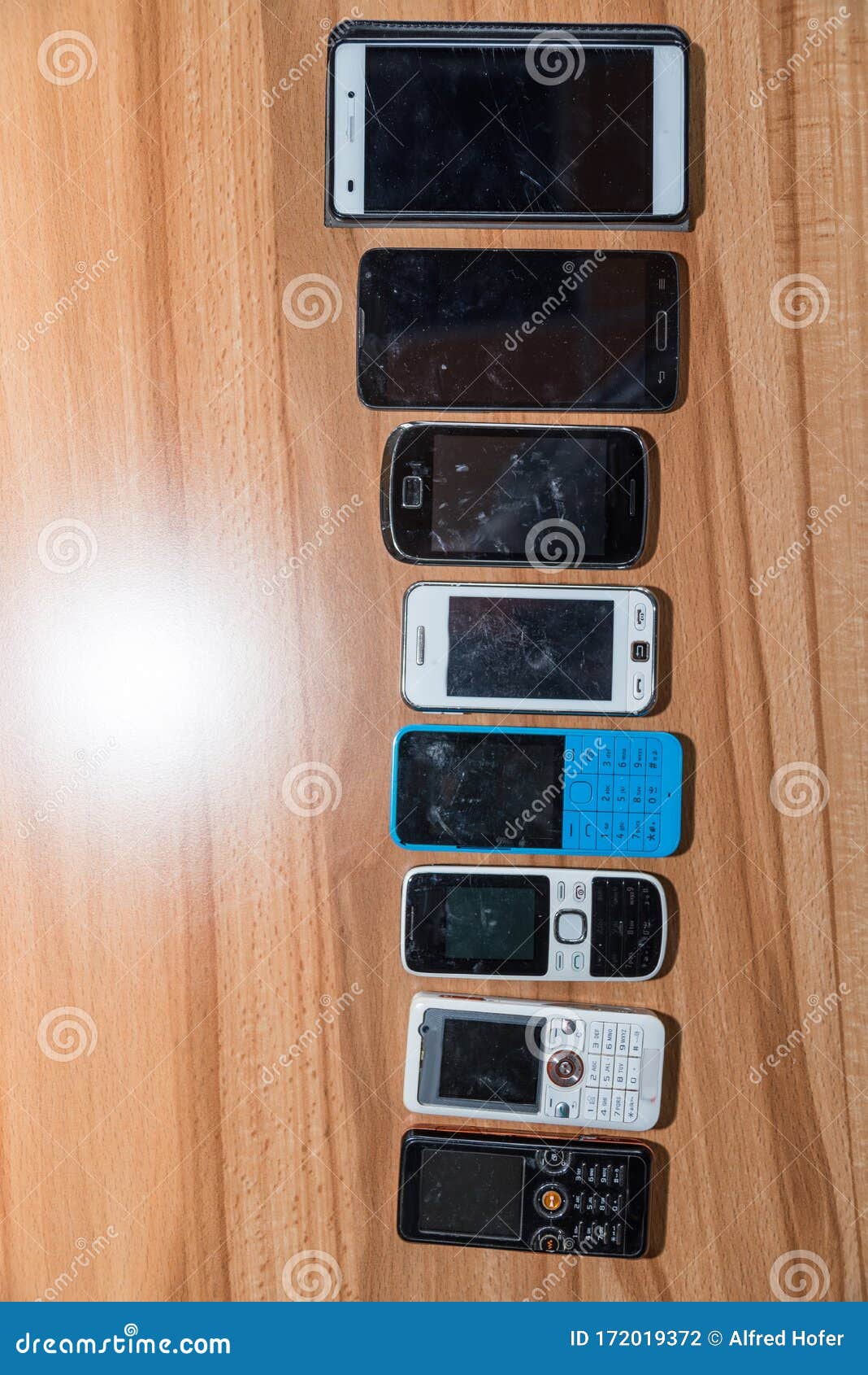 Mobile Phone Development - Key Cell Phones To Smartphones Stock Photo ...