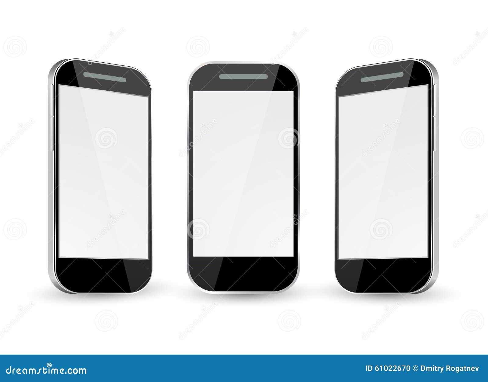 Mobile Phone with Different Views. Stock Vector - Illustration of ...