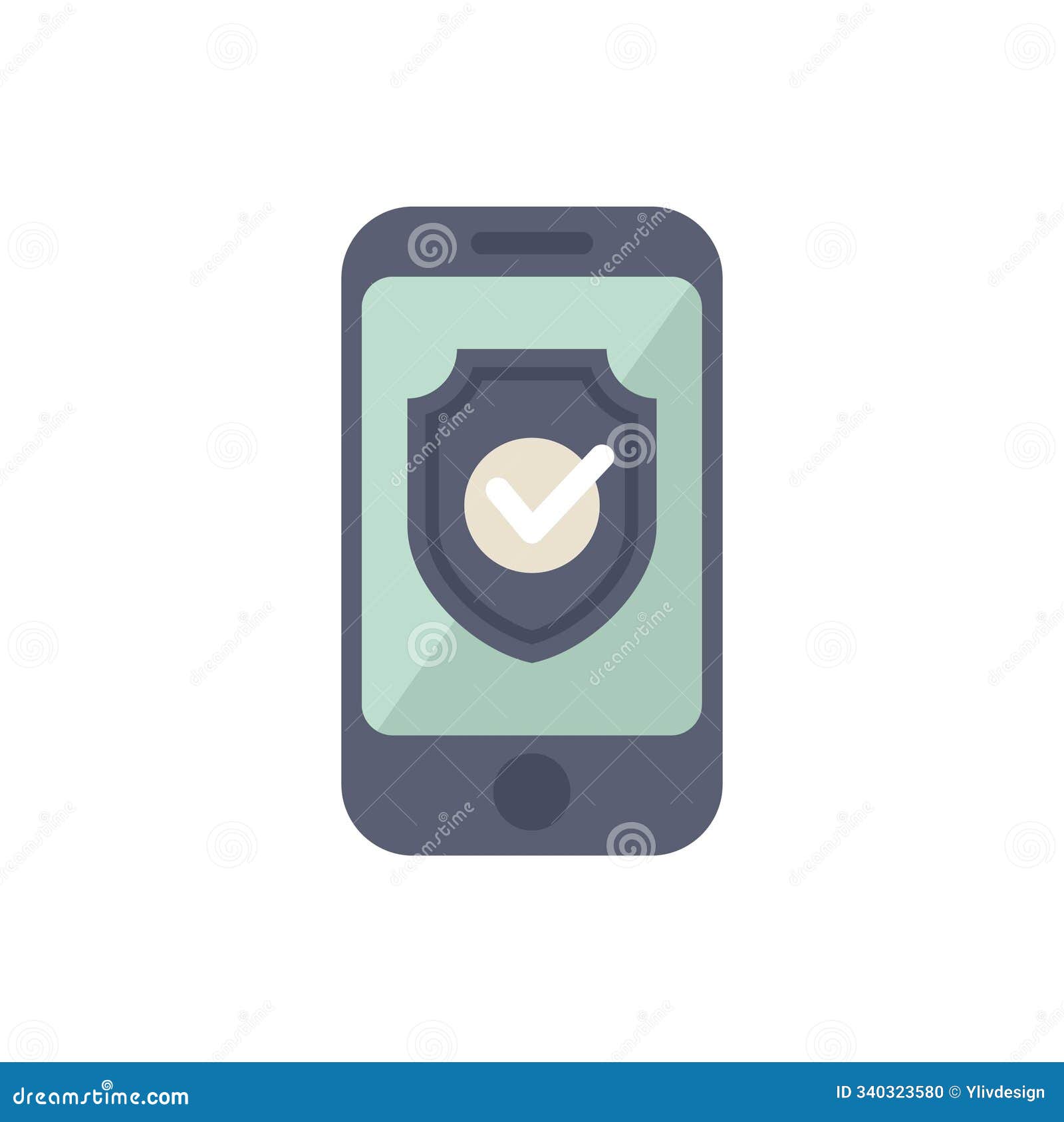 Mobile Phone Showing Security Shield with Check Mark Icon Stock Photo ...