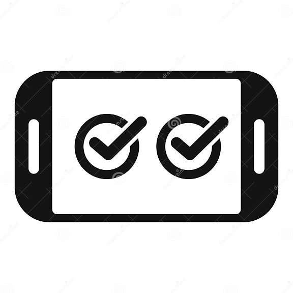 Mobile Phone Displaying Two Check Marks for Verification Stock Vector ...