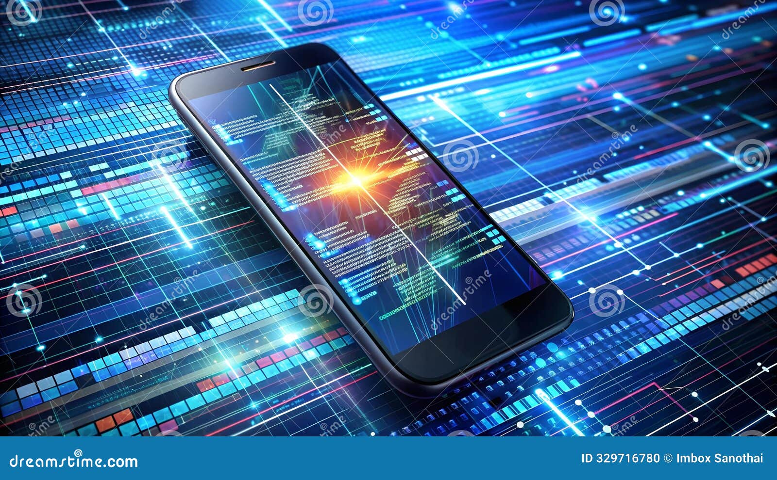 A Mobile Phone Displaying a Website Code Editor on a Screen Surrounded ...