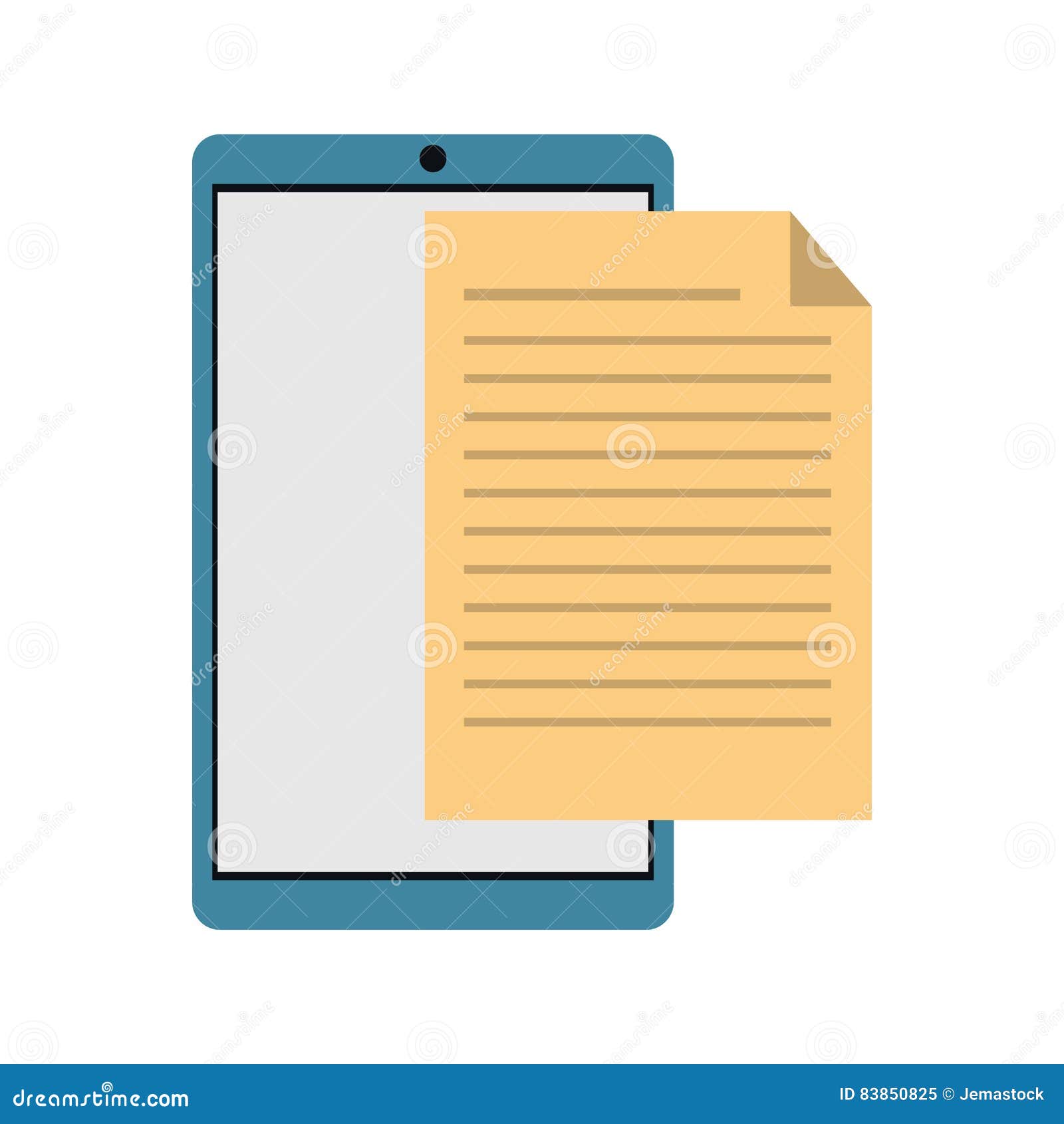 Mobile Phone Document File Paper Digital Stock Vector - Illustration of ...