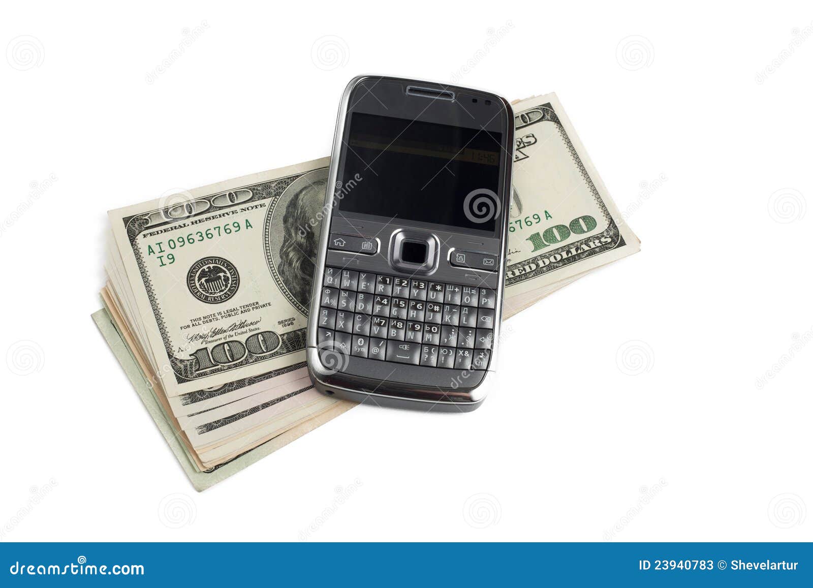Mobile phone with dollar stock image. Image of cellphone - 23940783
