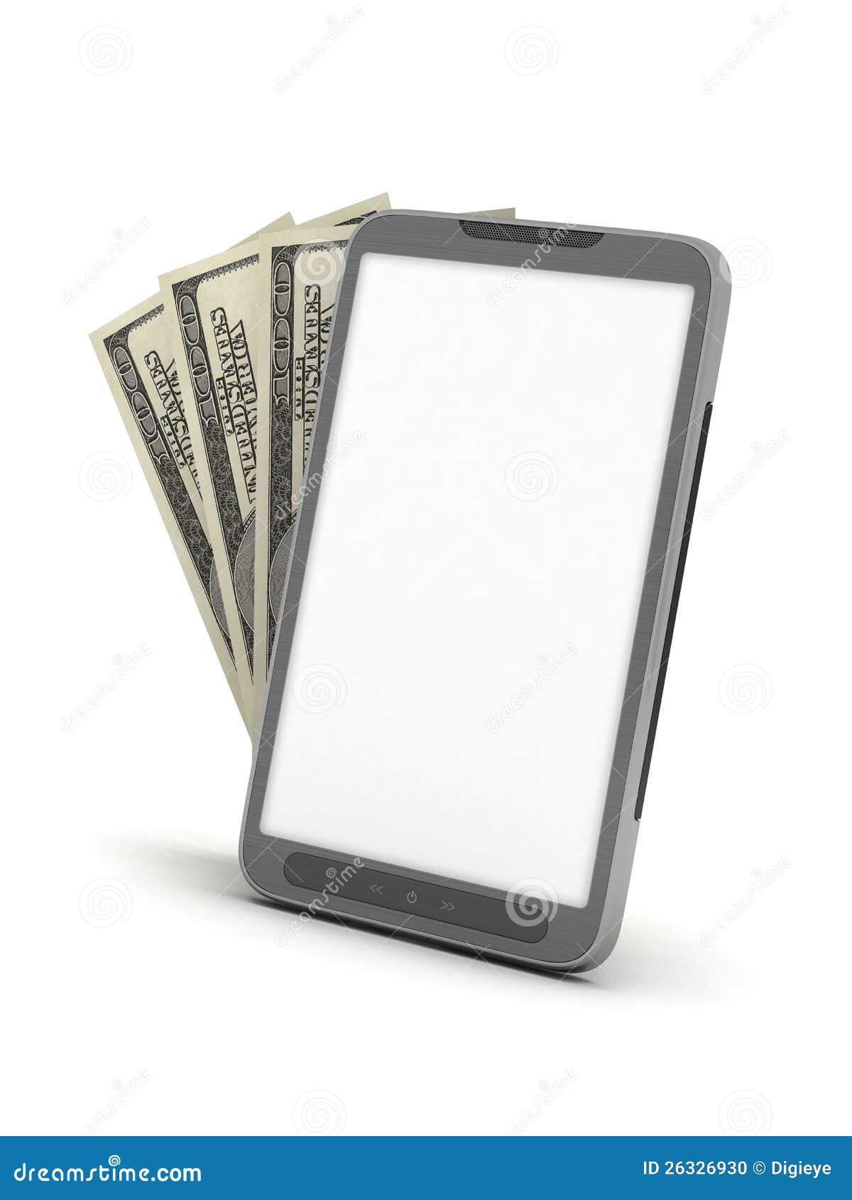 Mobile Phone And Dollar Bills Stock Photo - Image of note ...