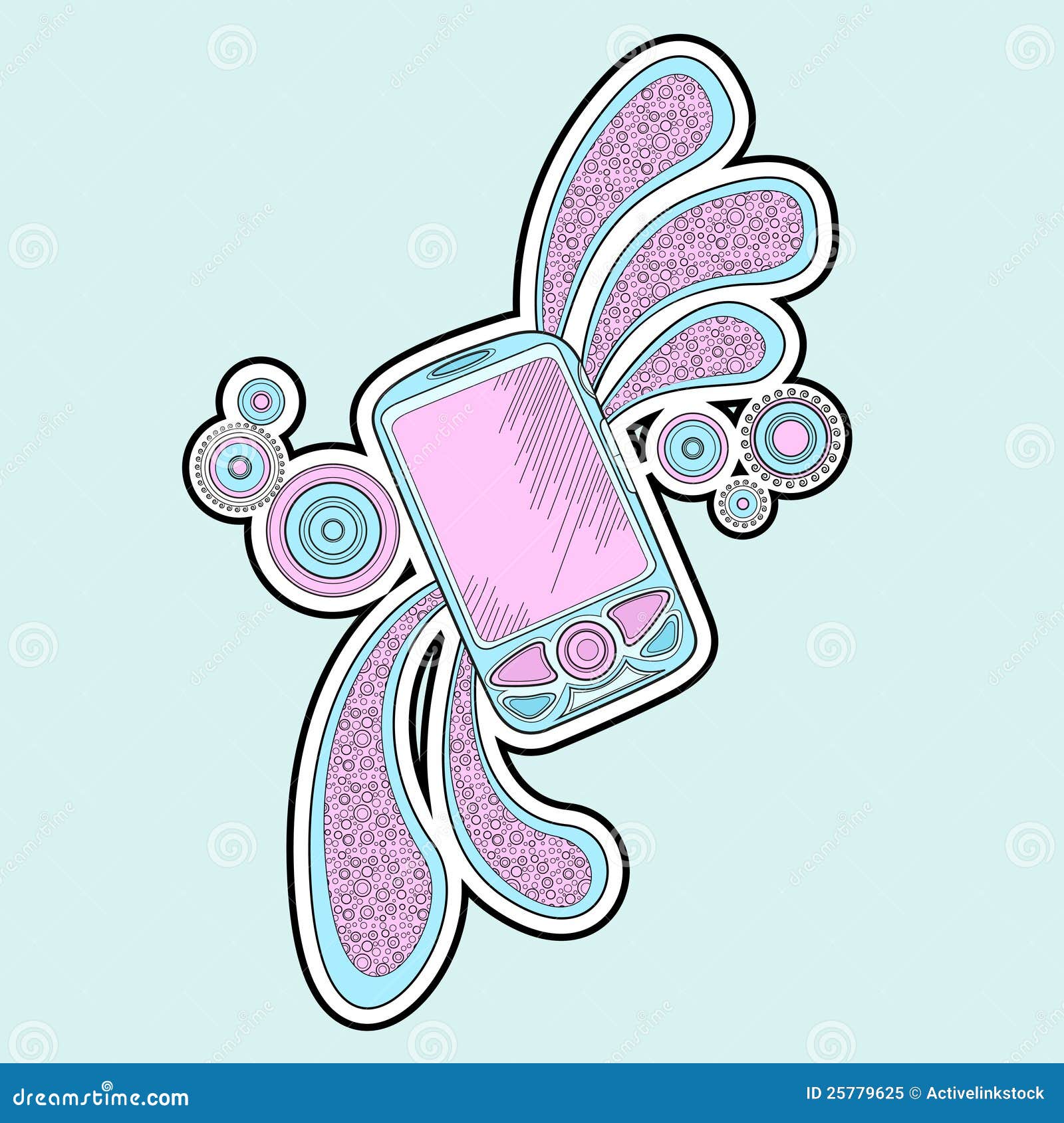 Mobile Phone Doodle stock vector. Illustration of network - 25779625