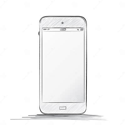 Mobile Phone Drawing stock vector. Illustration of drawing - 48152835