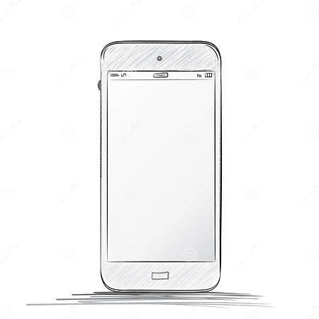 Mobile Phone Drawing stock vector. Illustration of drawing - 48152835