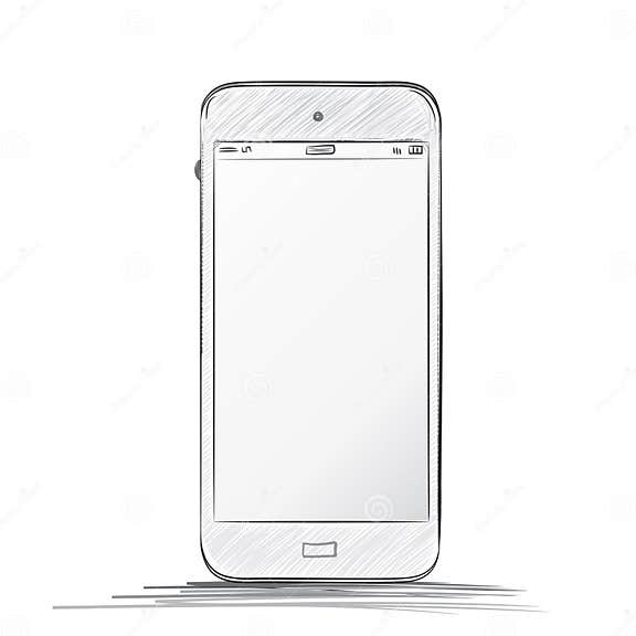Mobile Phone Drawing stock vector. Illustration of drawing - 48152835