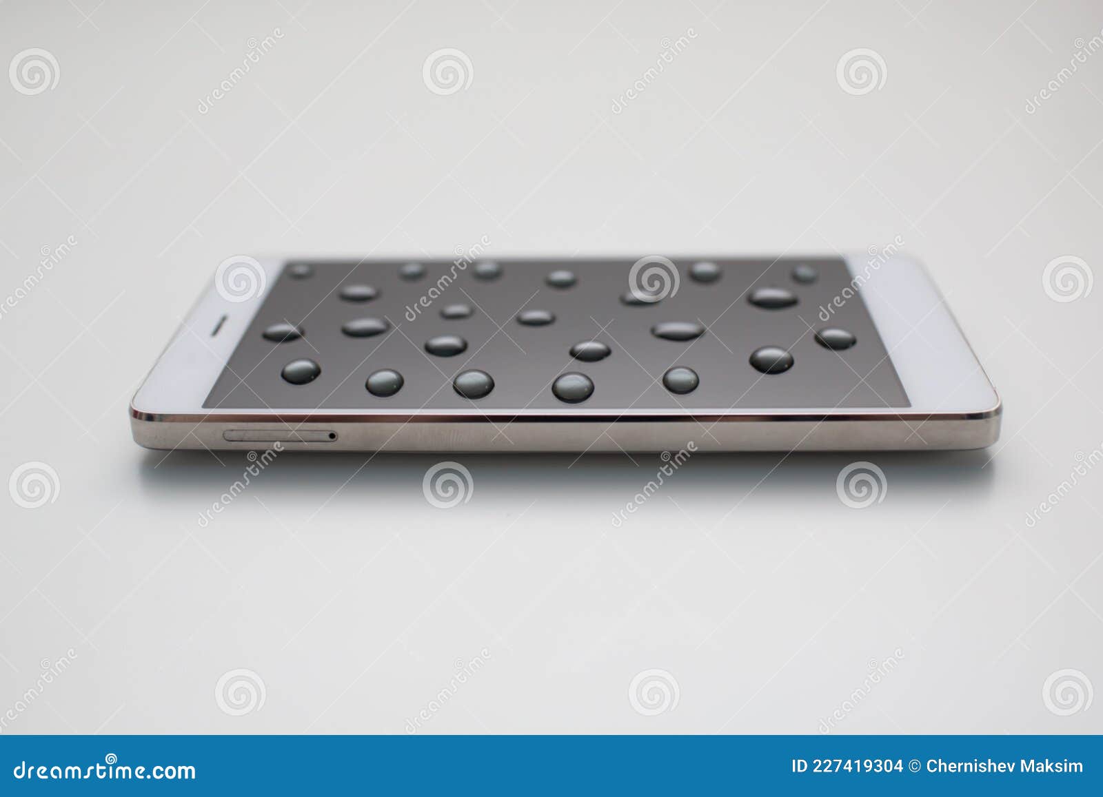 Mobile Phone with Drops on Oleophobic Screen. Stock Photo - Image of ...